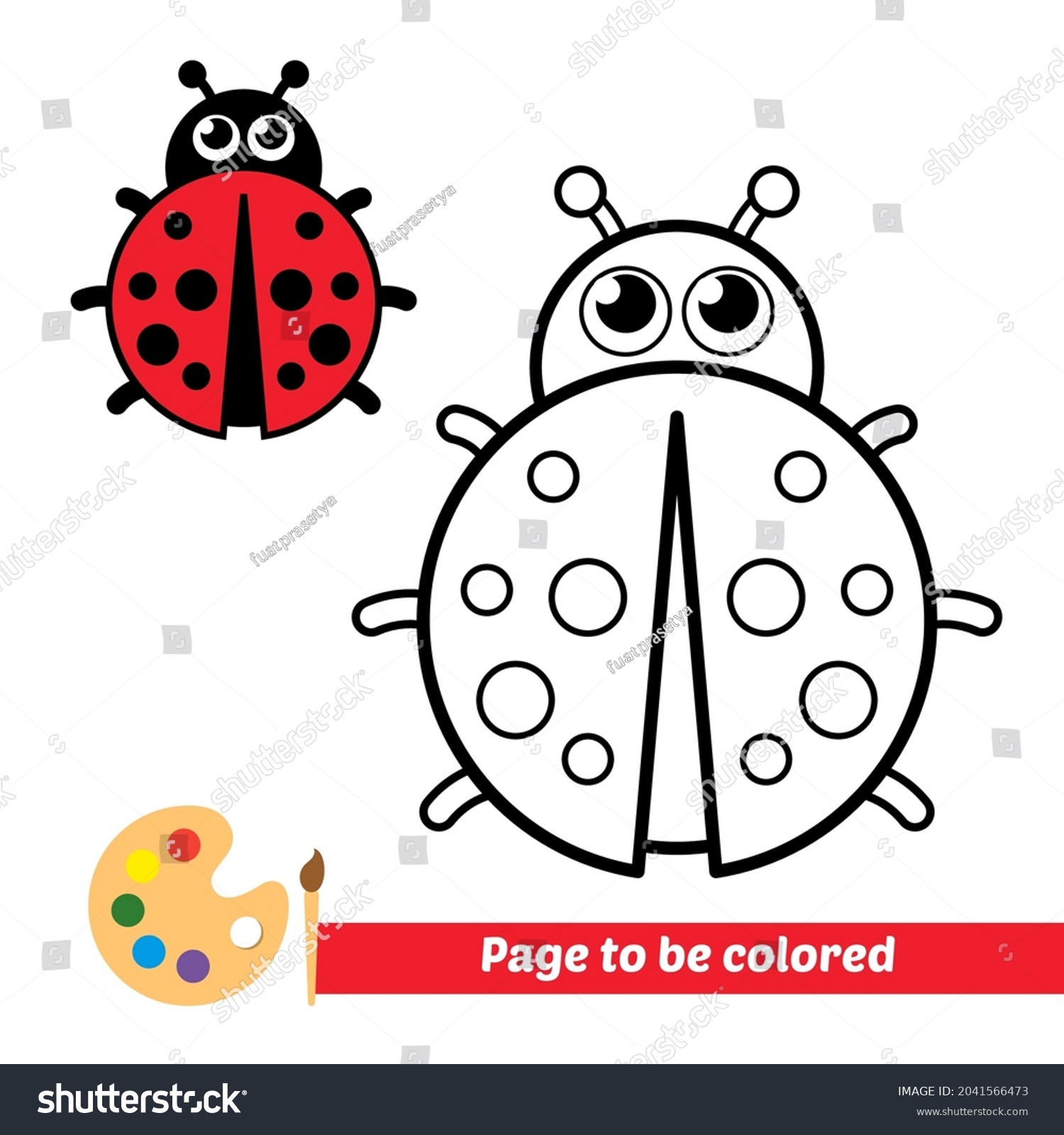 Coloring Book Ladybug Vector Image Stock Vector (Royalty Free) 2041566473