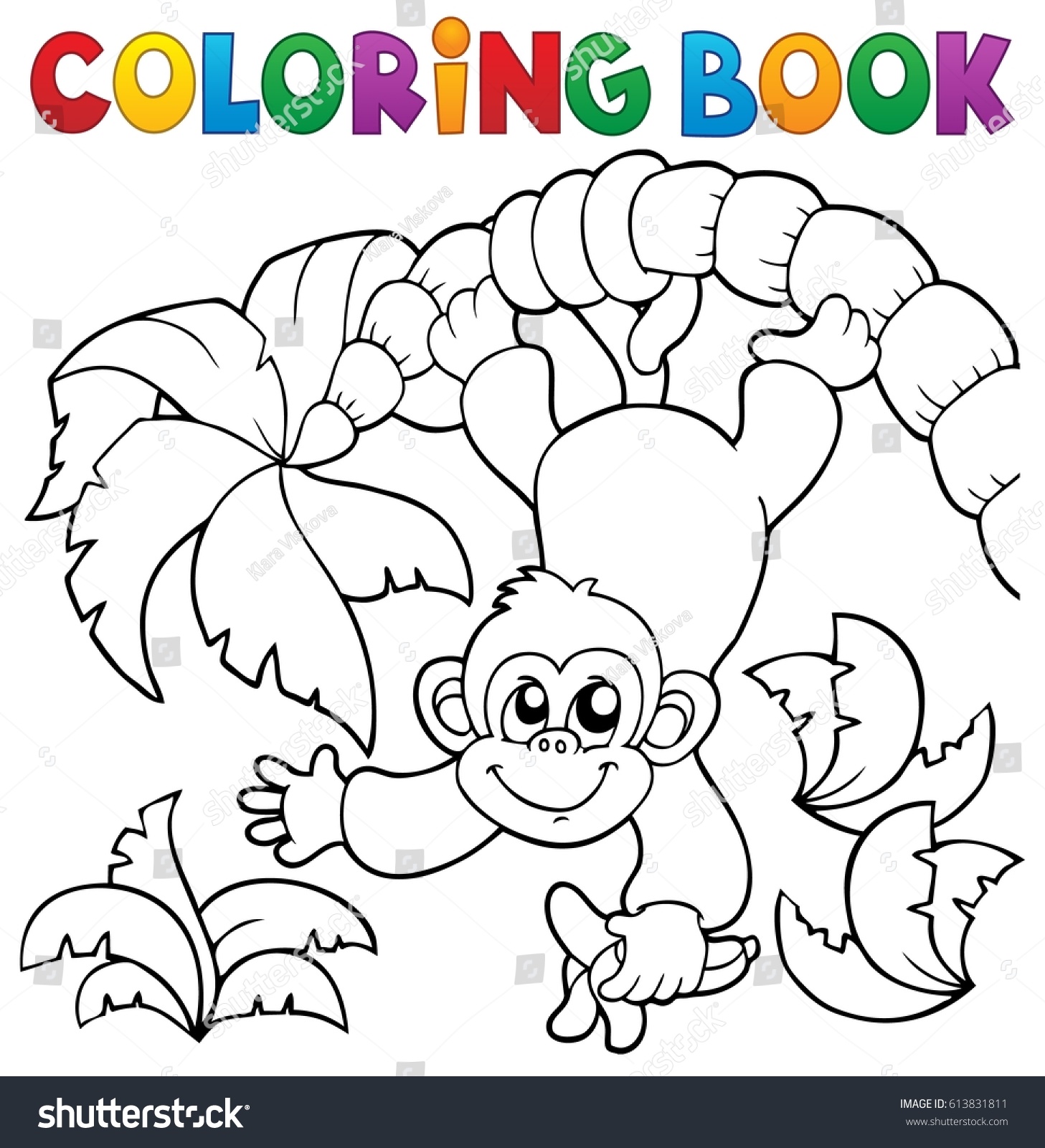 Coloring Book Monkey Theme 2 Eps10: Vector có sẵn (miễn phí bản quyền ...