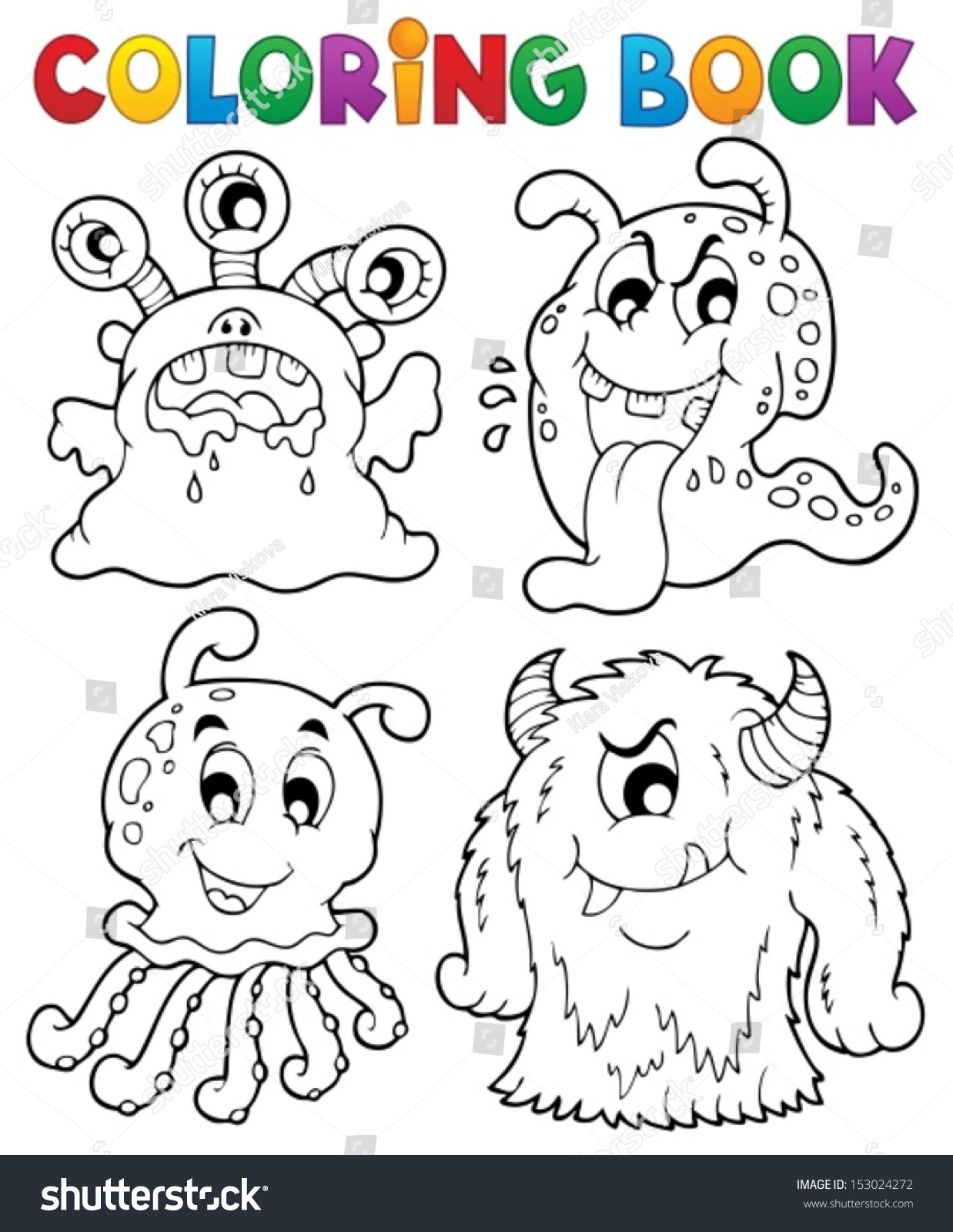 Coloring Book Monster Theme 1 Eps10: Vector có sẵn (miễn phí bản quyền ...