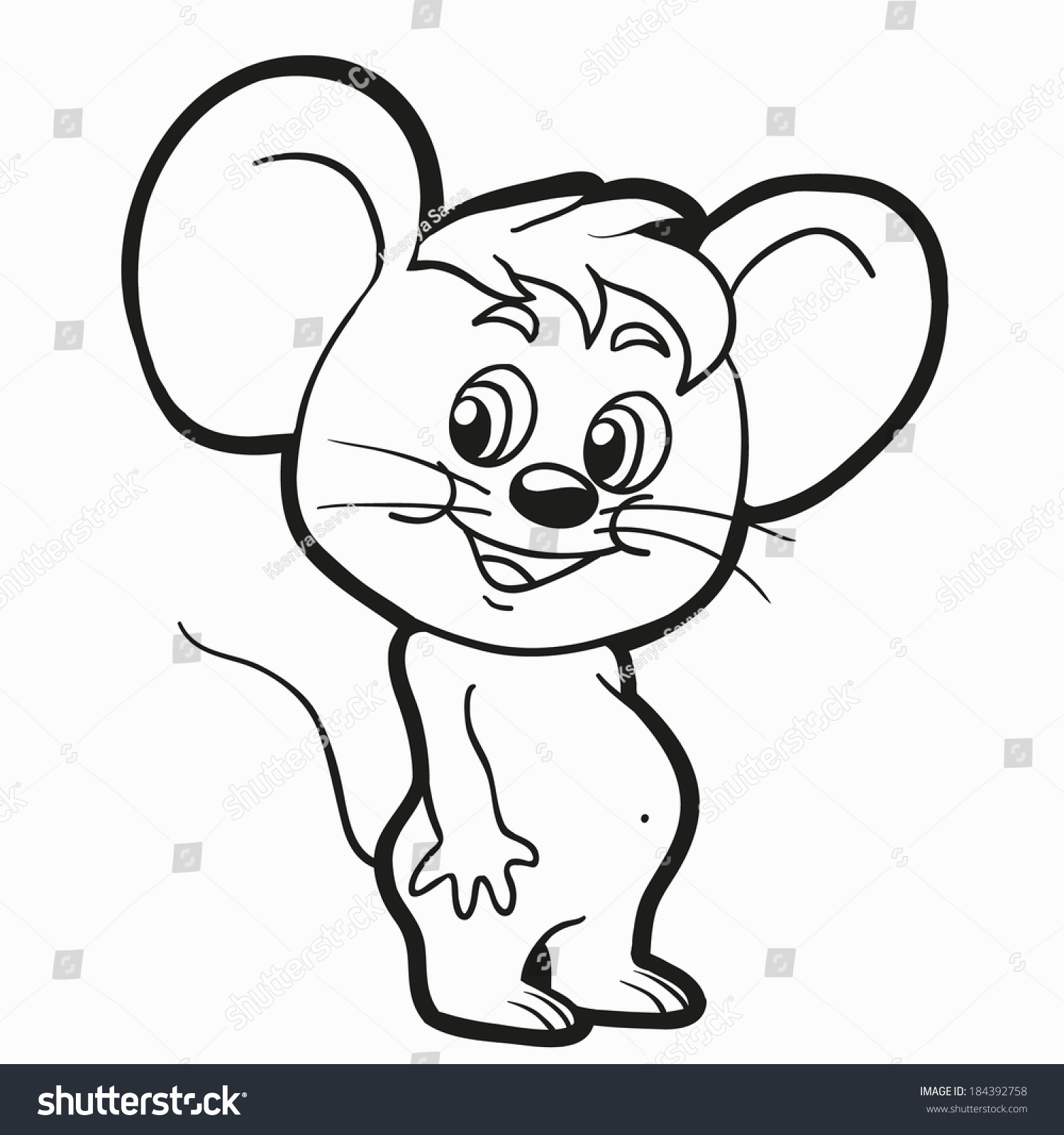 Coloring Book Mouse Stock Vector (Royalty Free) 184392758 | Shutterstock