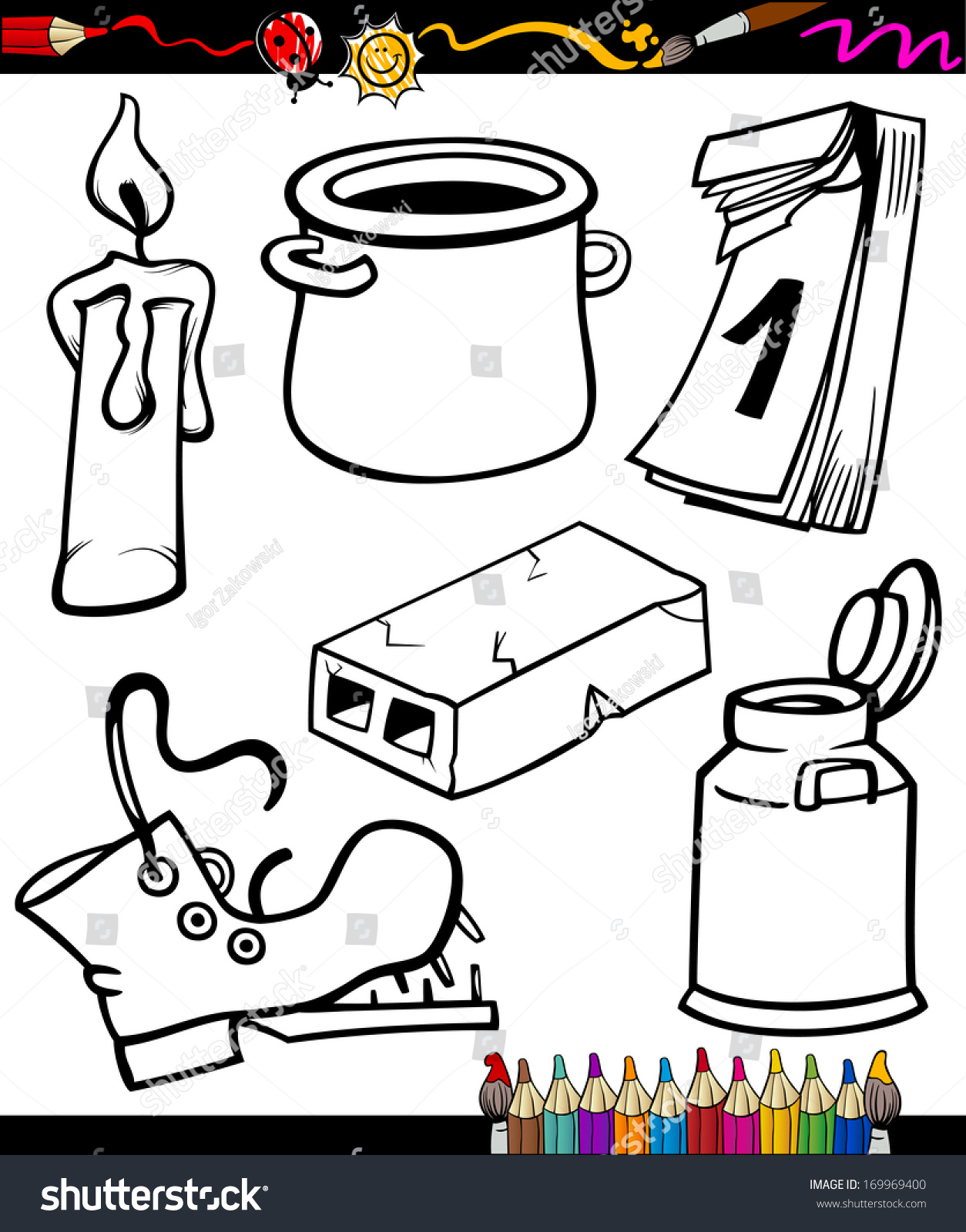 Coloring Book Page Cartoon Vector Illustration Stock Vector (Royalty ...