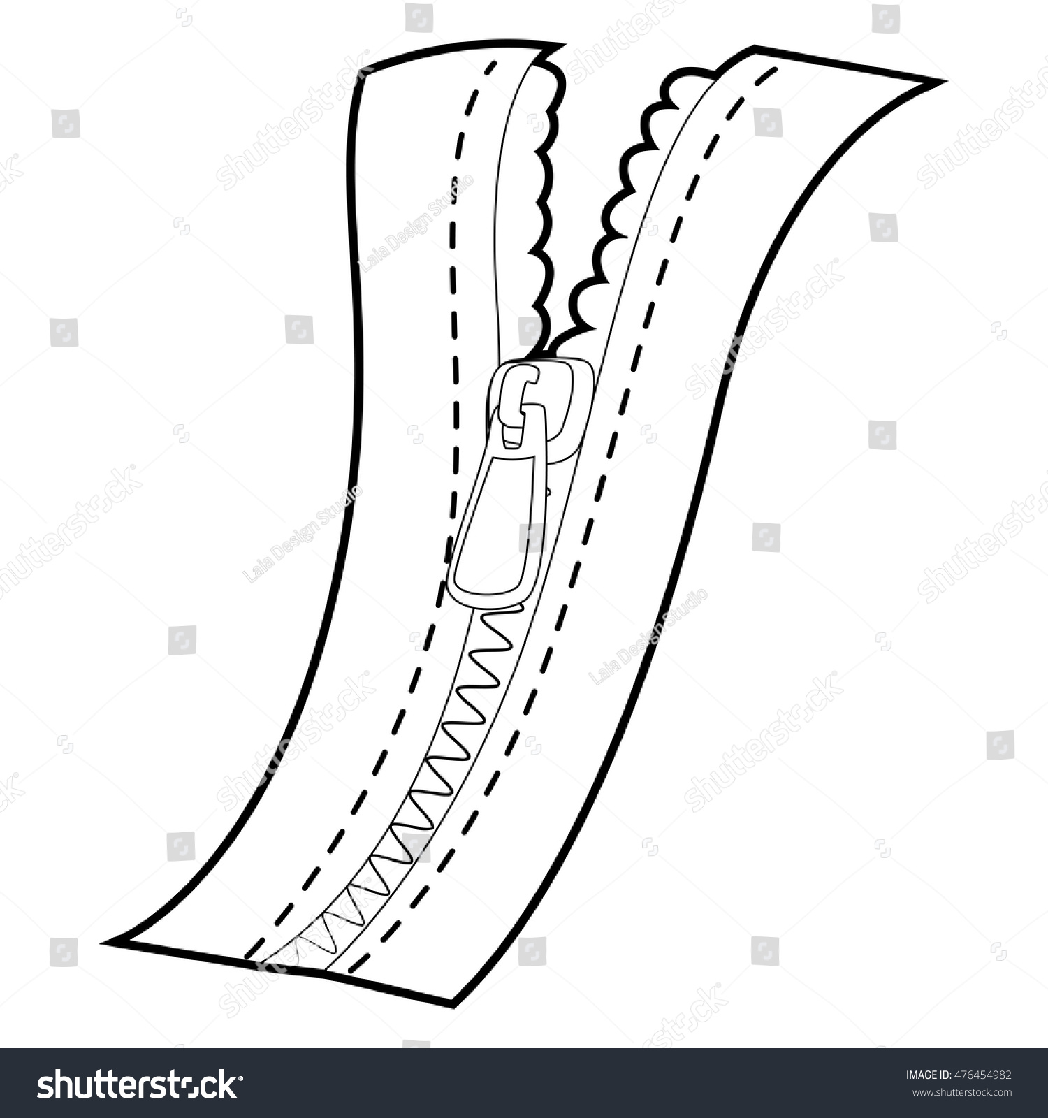 Coloring Book Outlined Zipper Stock Vector (Royalty Free) 476454982