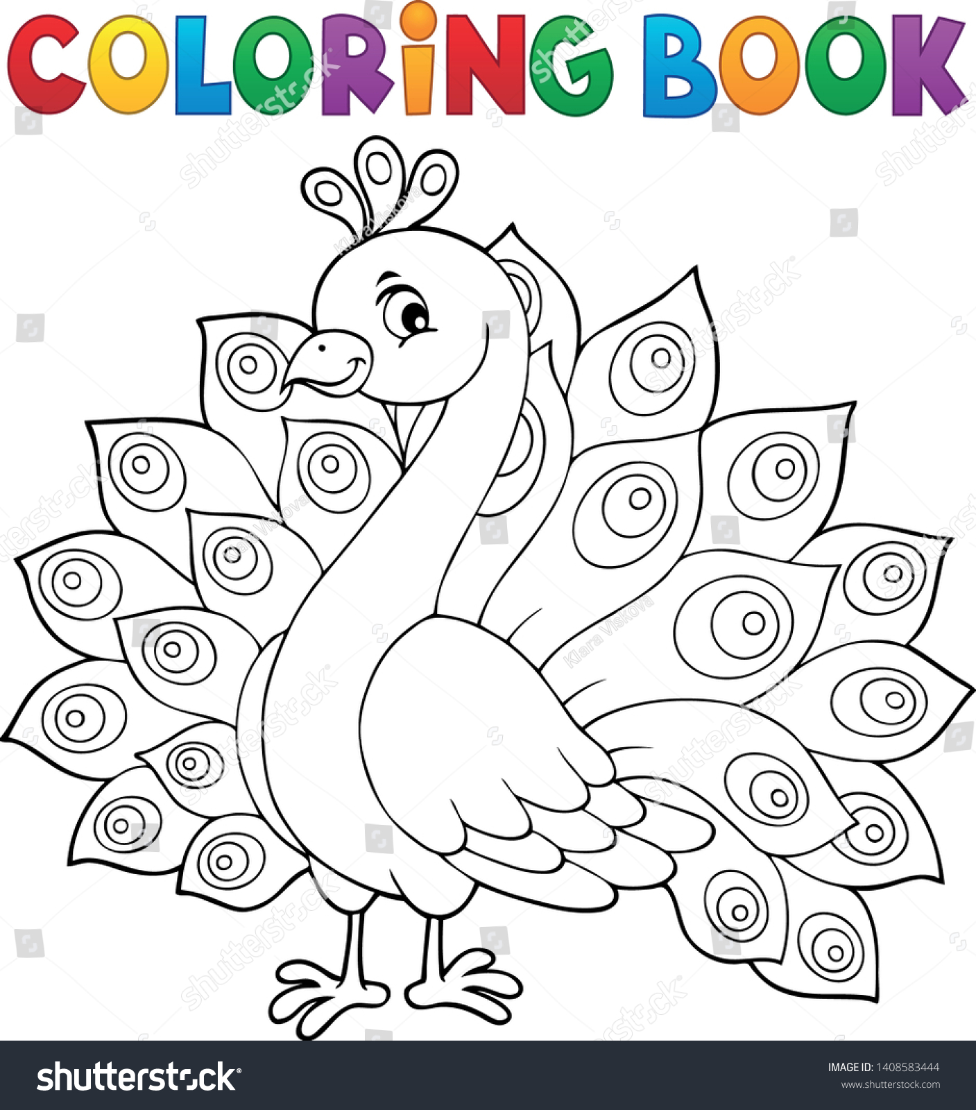 Coloring Book Peacock Theme 1 Eps10 Stock Vector (Royalty Free ...