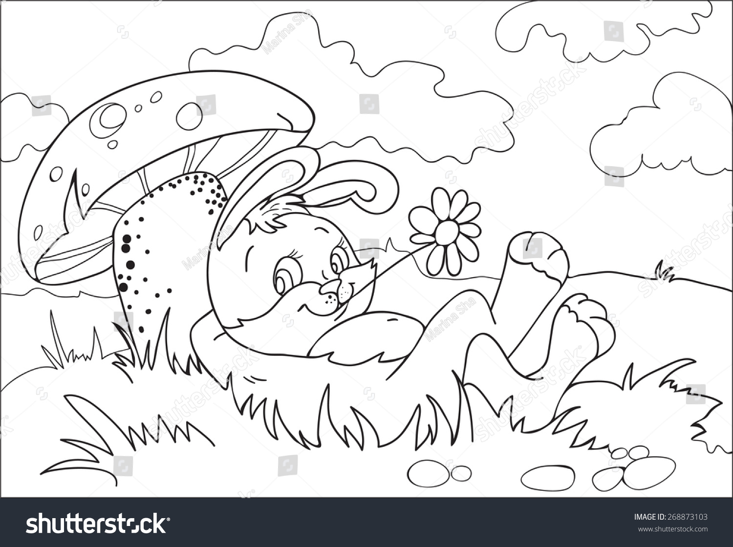 Coloring Book Rabbit Vector Illustration: เวกเตอร์สต็อก (ปลอดค่า ...