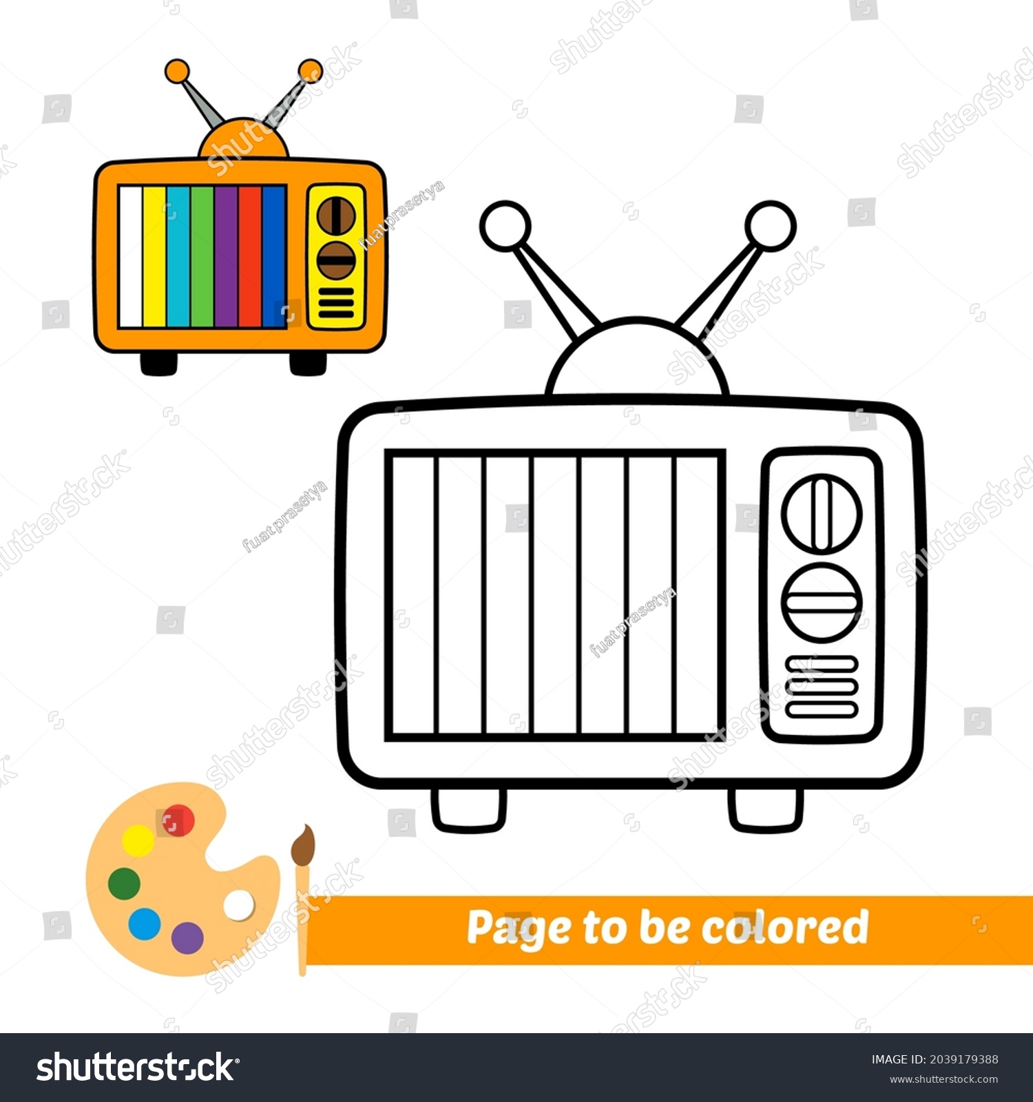 Coloring Book Television Vector Image Stock Vector (Royalty Free ...