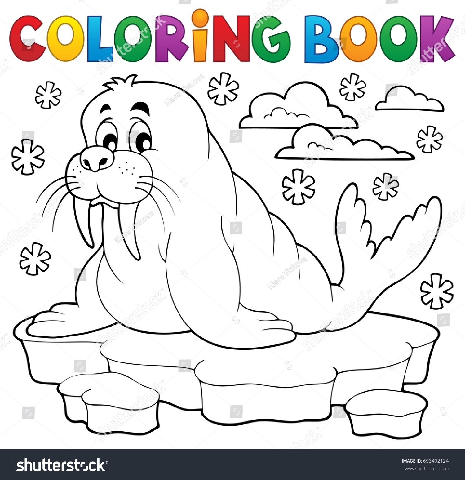 Coloring Book Walrus Theme 1 Eps10: Vector có sẵn (miễn phí bản quyền ...