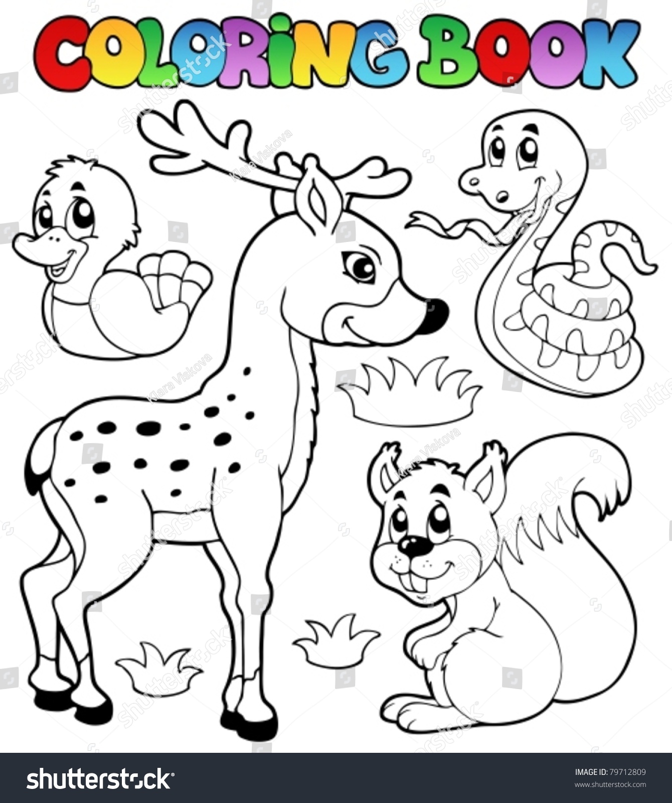 Coloring Book Forest Animals 2 Vector: เวกเตอร์สต็อก (ปลอดค่าลิขสิทธิ์ ...