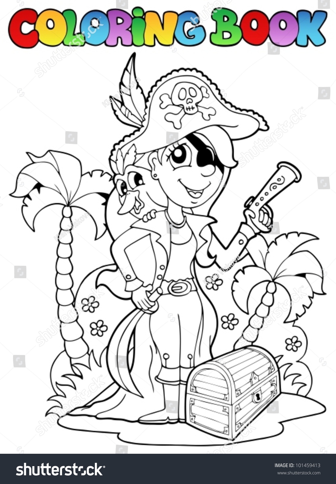 Coloring Book Pirate Topic 6 Vector Stock Vector (Royalty Free) 101459413