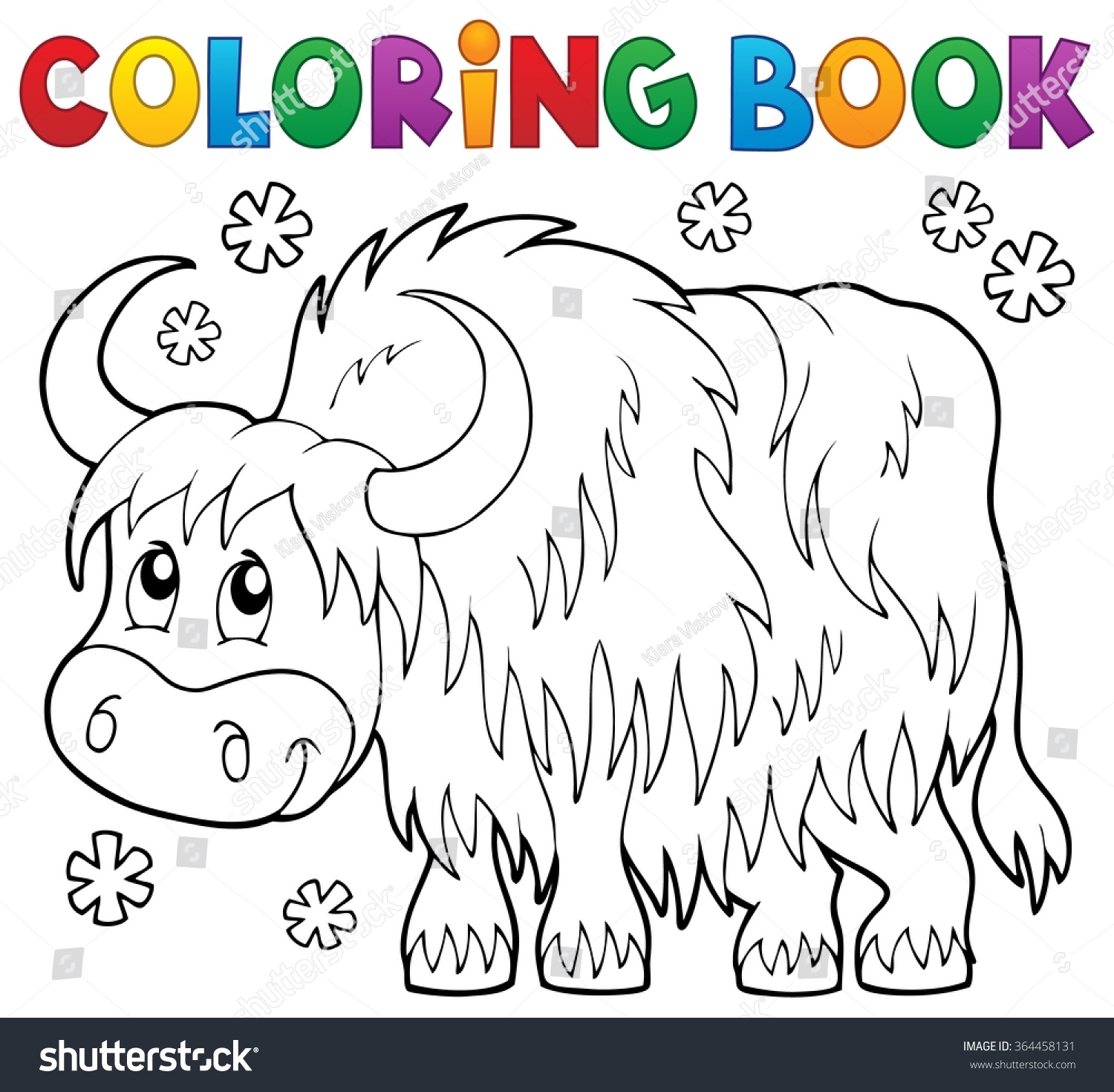Coloring Book Yak Theme 1 Eps10 Stock Vector (Royalty Free) 364458131