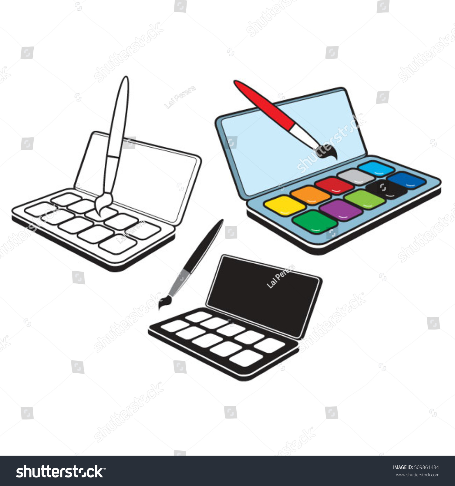 Coloring Box Variations Vector Drawing Stock Vector (Royalty Free ...