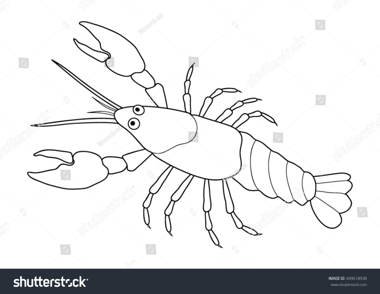 Coloring Page Crayfish Stock Vector (Royalty Free) 449618938 | Shutterstock