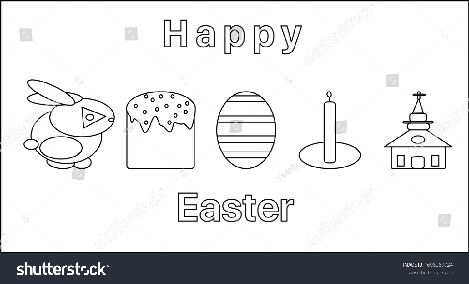 Coloring Page Easter Easter Icons Black Stock Vector (Royalty Free ...