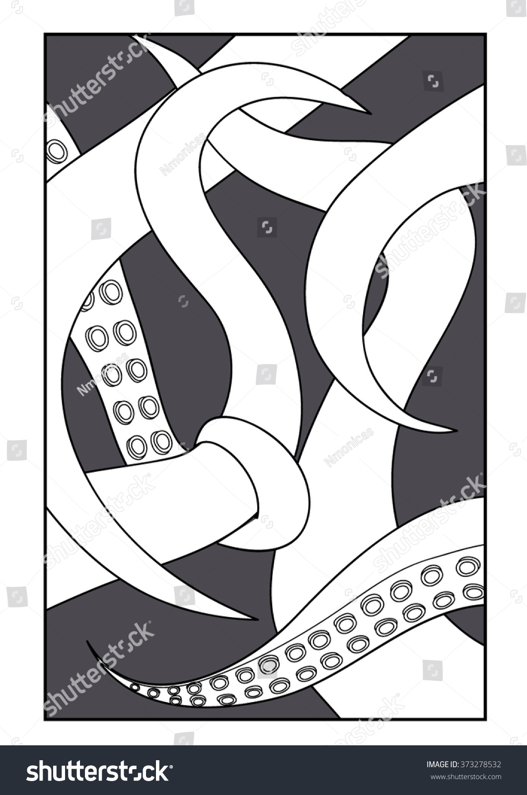 Coloring Page Tentacles Stock Vector (Royalty Free) 373278532