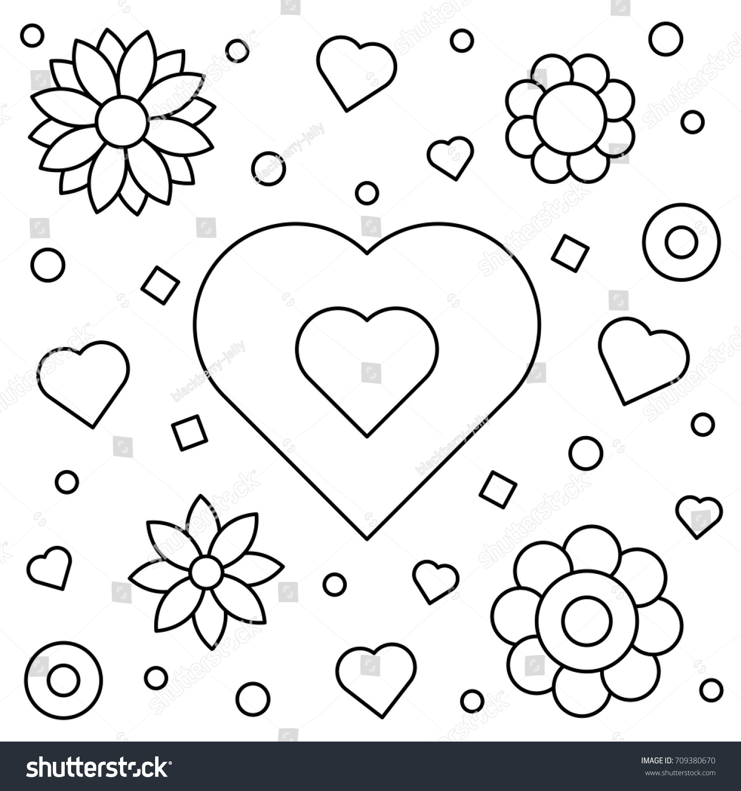 Coloring Page Vector Illustration Stock Vector (Royalty Free) 709380670