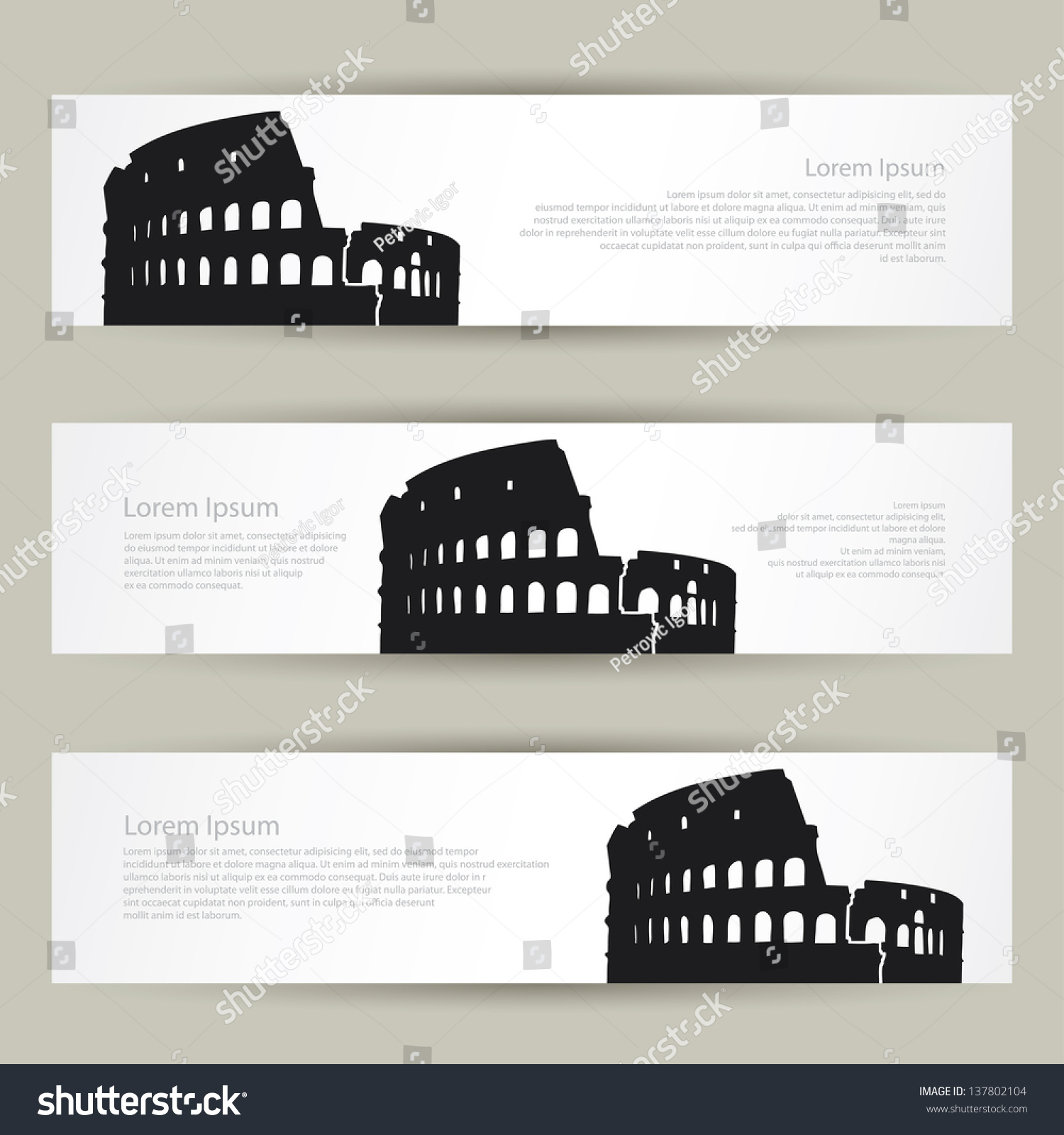 Banderas de colosseo - ilustración vectorial: vector de stock (libre de ...