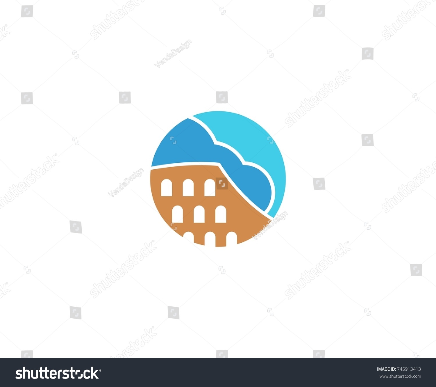 Colosseum Logo Stock Vector (Royalty Free) 745913413