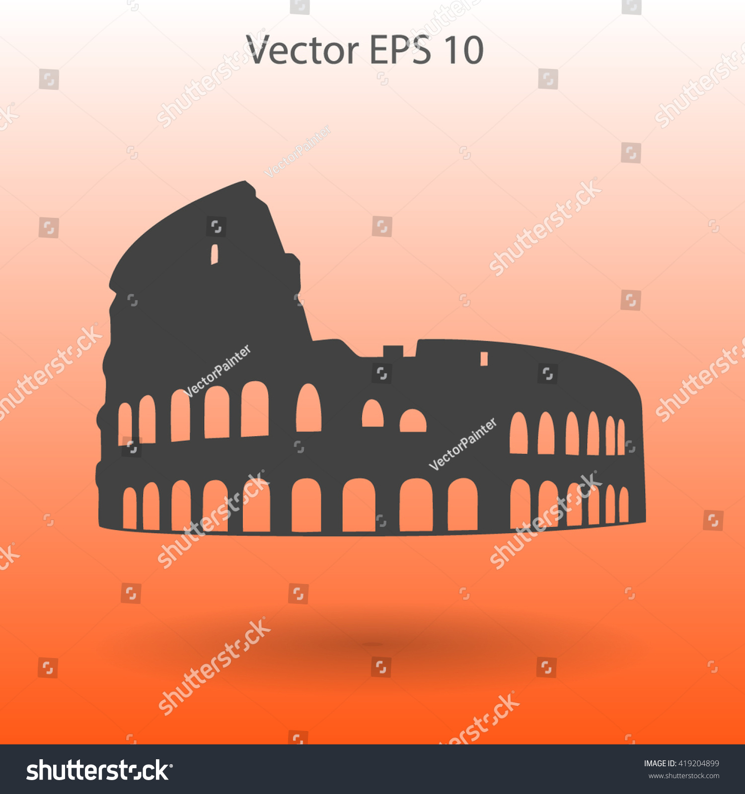 Colosseum Vector Illustration Stock Vector (Royalty Free) 419204899 ...