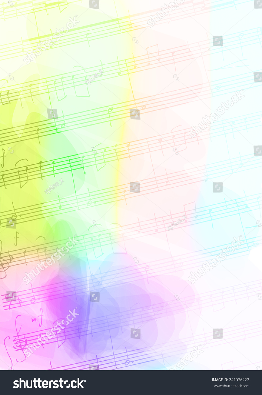 Colour Background Handmade Musical Notes Vector Stock Vector (Royalty ...