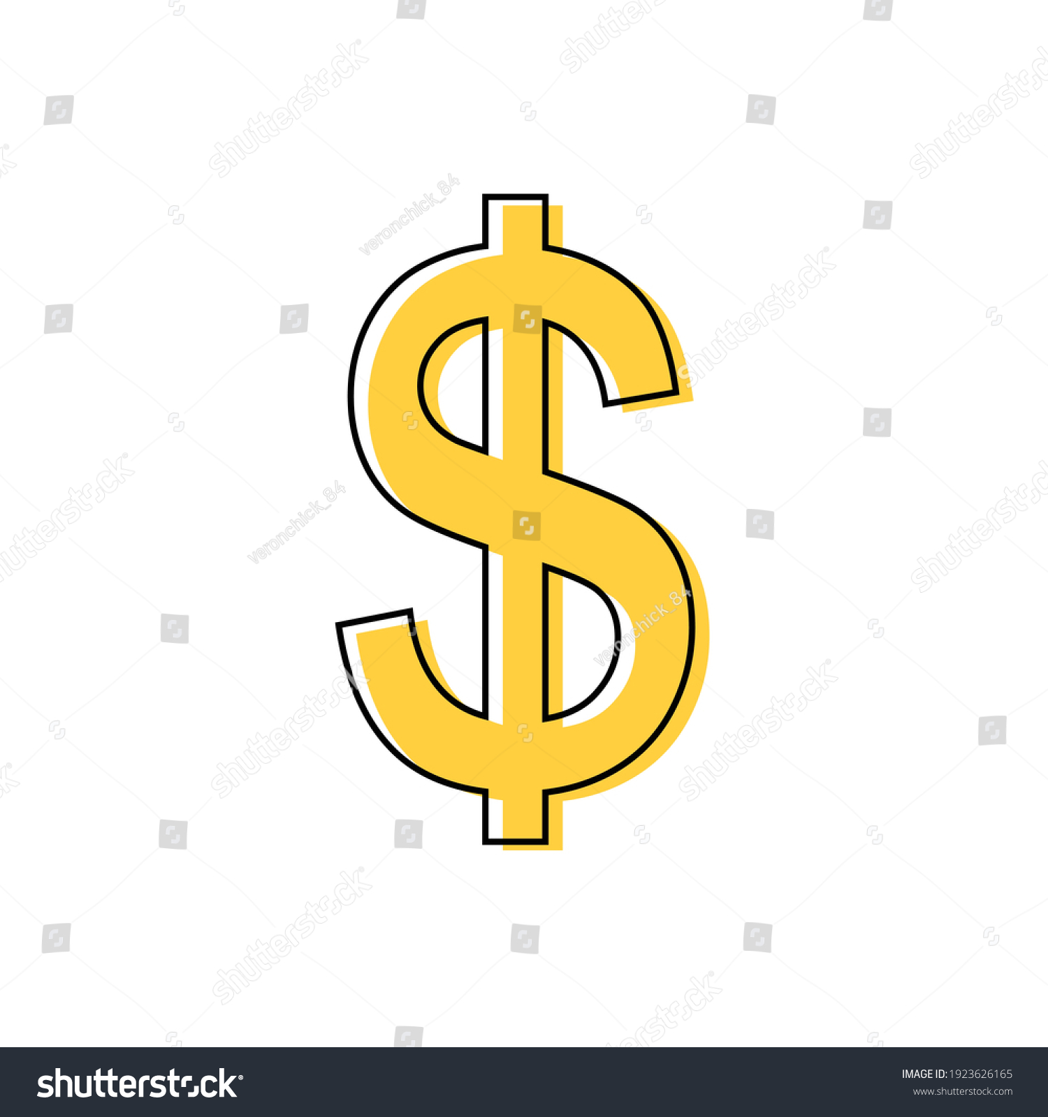 Colour Icon Dollar Dollar Sign Vector Stock Vector (Royalty Free ...