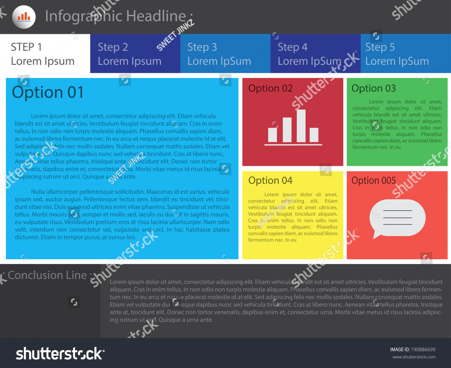 Colour Infographics Options Page Vector Illustration Stock Vector ...