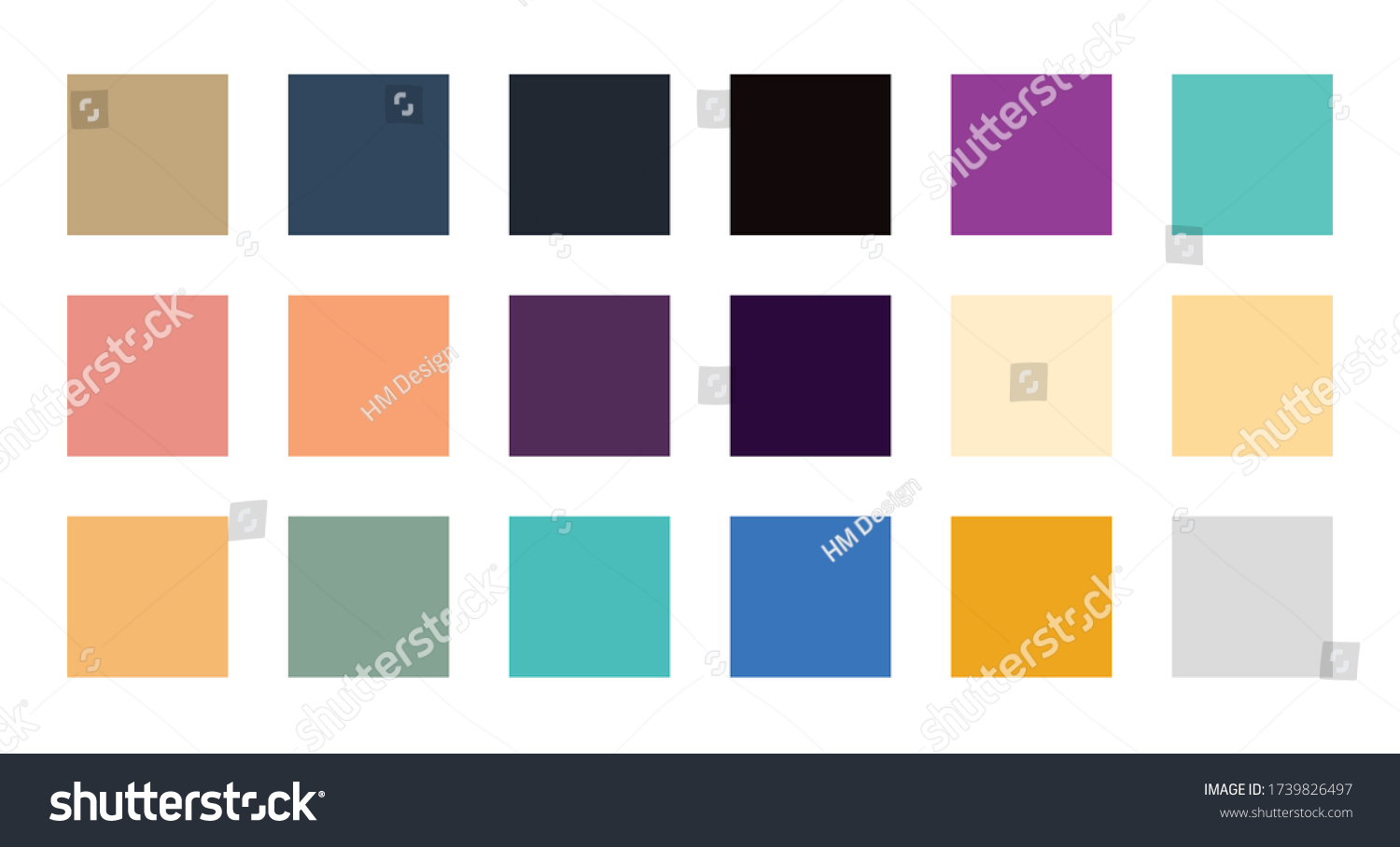 Vektor Stok Colour Set Palette Vector Illustration (Tanpa Royalti ...