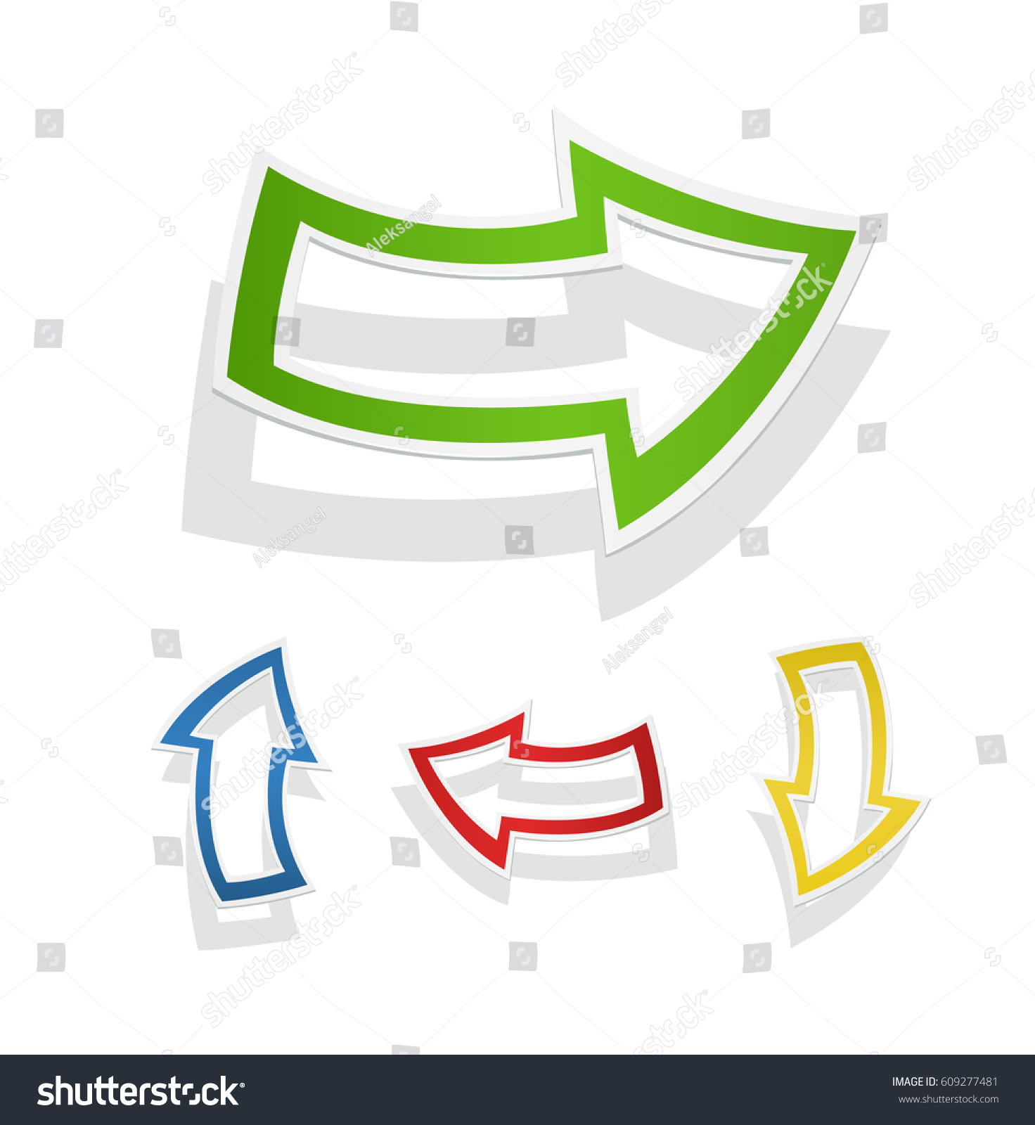 Coloured Arrows Pointers Showing Direction Cursor Stock Vector (Royalty ...