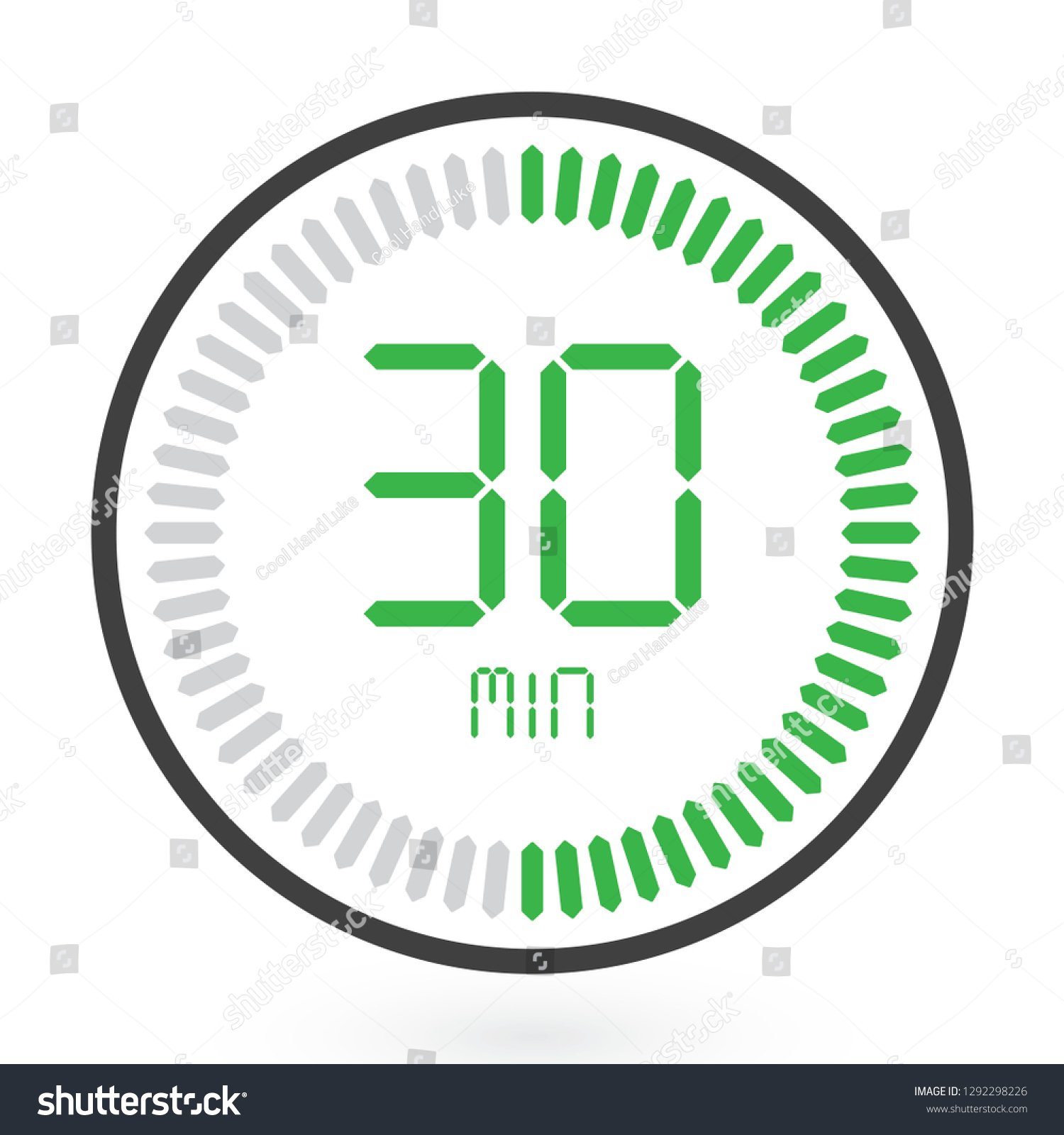 Coloured Digital Countdown Timer Vector Icon Stock Vector (Royalty Free ...
