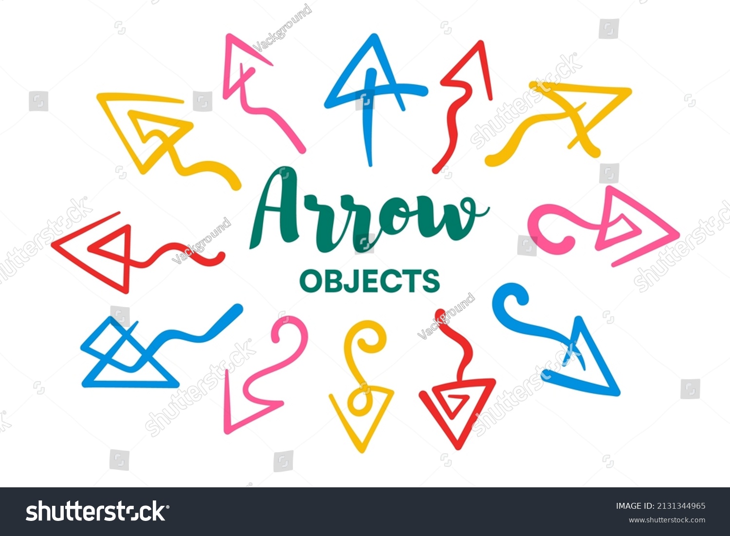 Colourful Arrow Objects Vector Pointing Down Stock Vector (Royalty Free ...