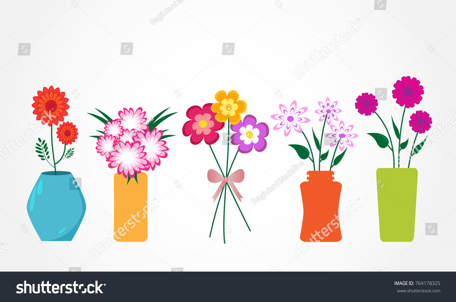 Colourful Flowers Vases Vector Illustration No Stock Vector (Royalty ... Colourful Flowers Vases Vector Illustration No Stock Vector (Royalty ...
