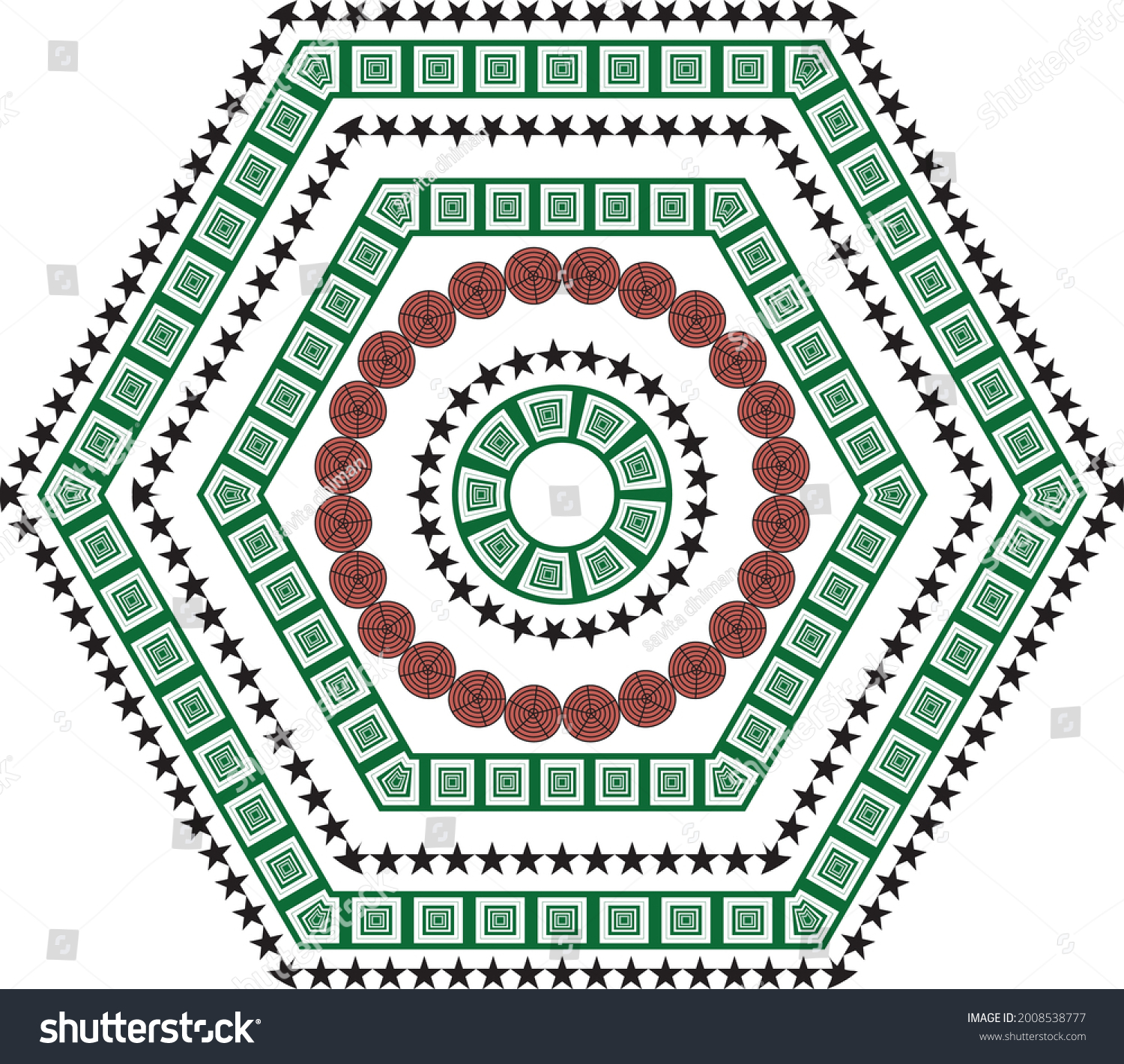 Colourful Polygon Shape Mandala Art Stock Vector (Royalty Free ...