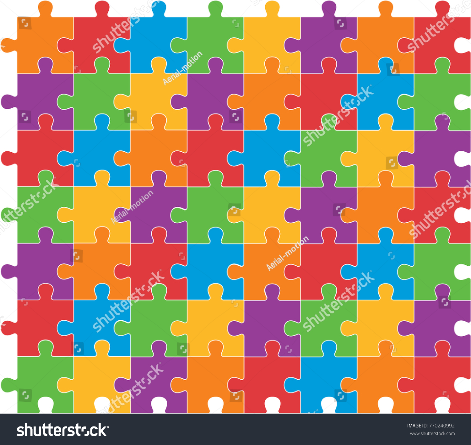 Colourful Puzzle Vector Graphics Stock Vector (Royalty Free) 770240992