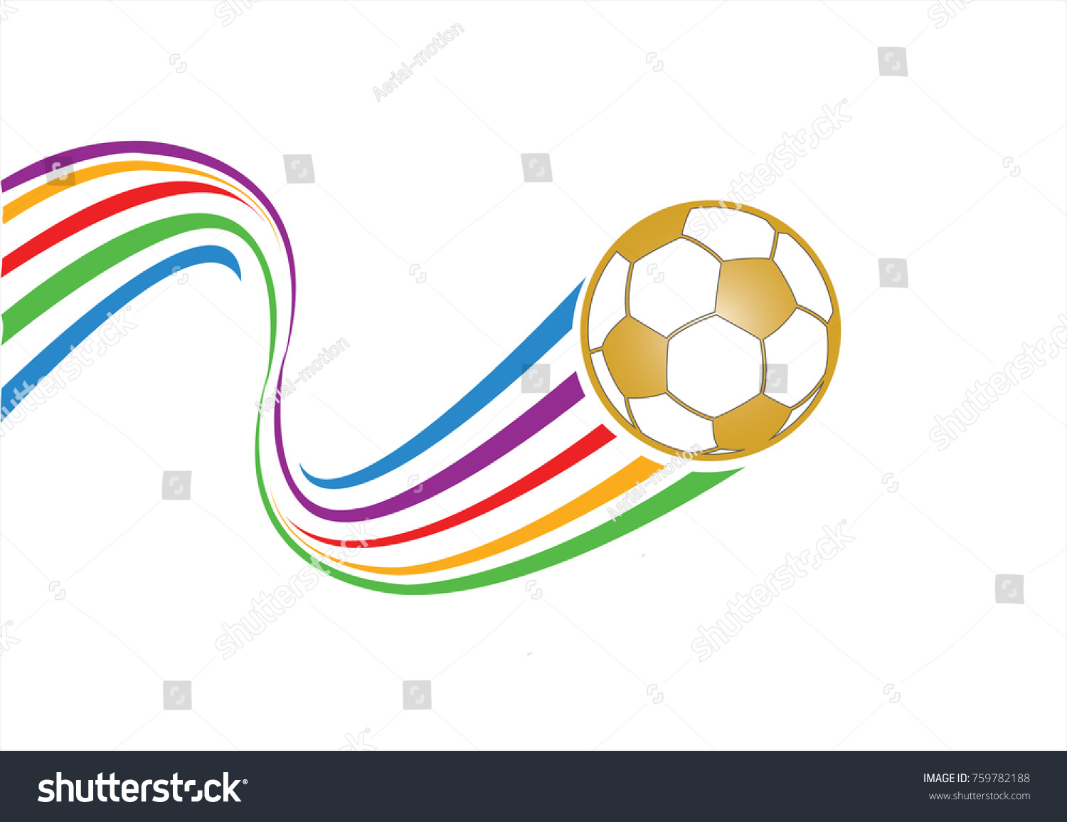 Colourful Soccer Ball Motion Path Vector Stock Vector (Royalty Free ...