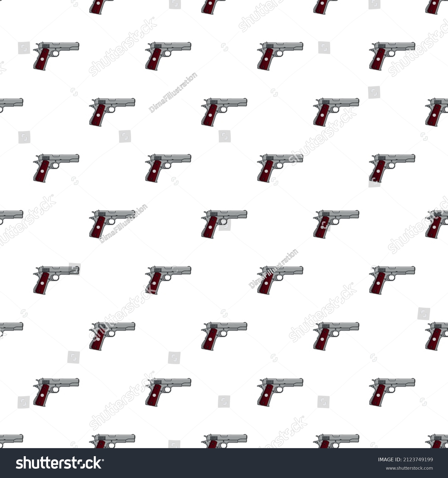 Colt 1911 Color Gun Pattern Stock Vector (Royalty Free) 2123749199 ...