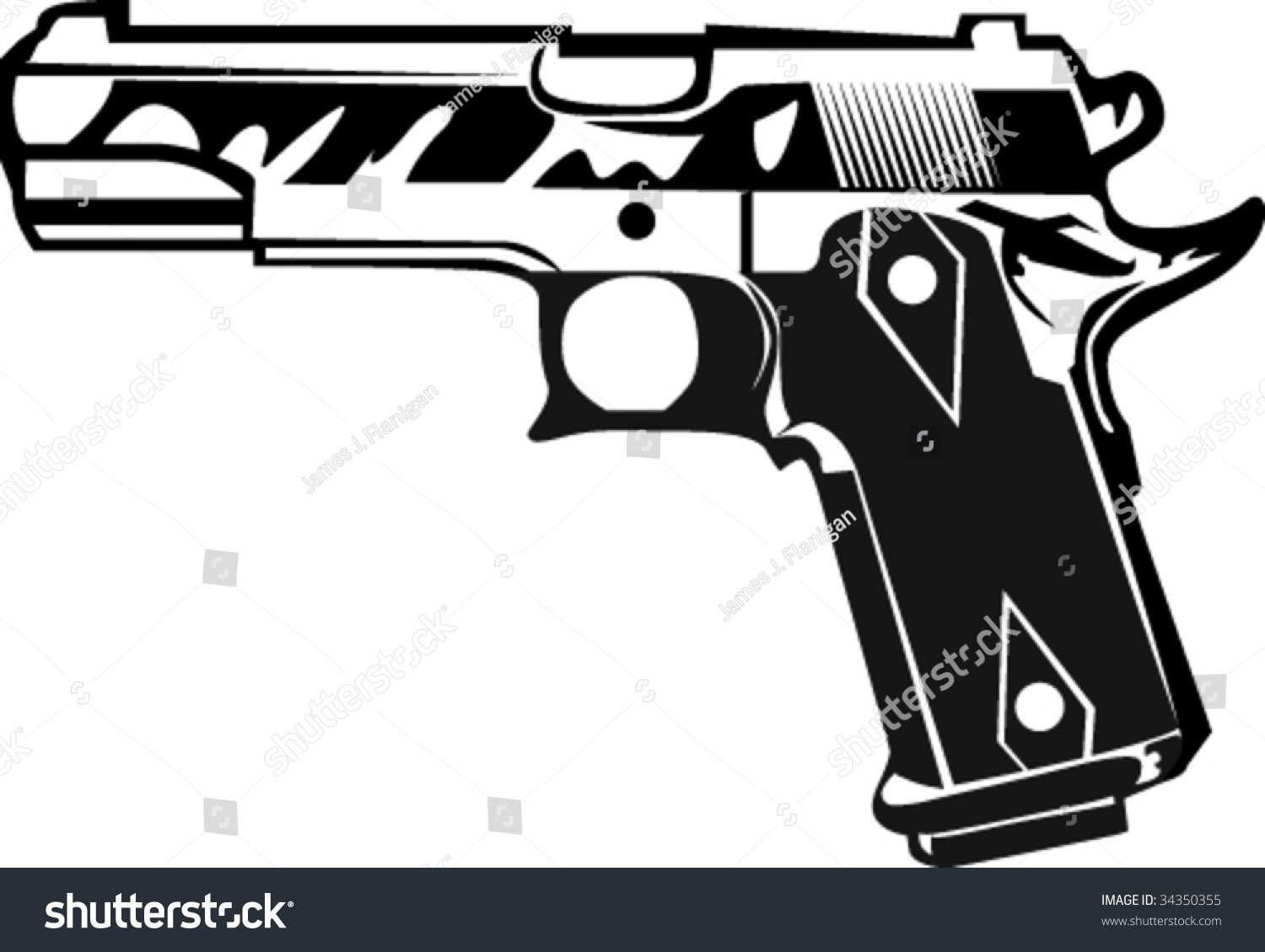 Colt M1911 Pistol: vector de stock (libre de regalías) 34350355 ...