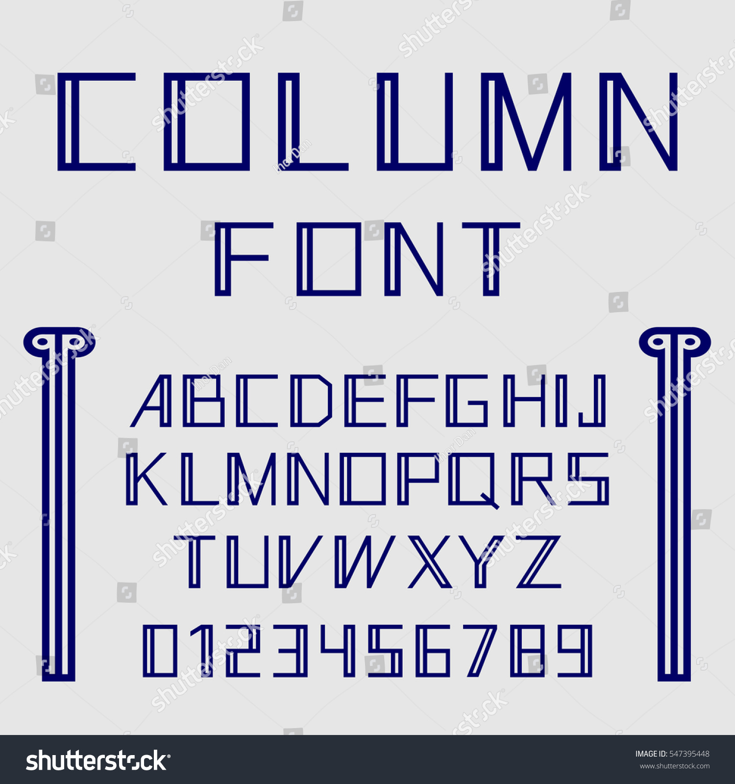 Column Font Vector Original Alphabet Stock Vector (Royalty Free) 547395448