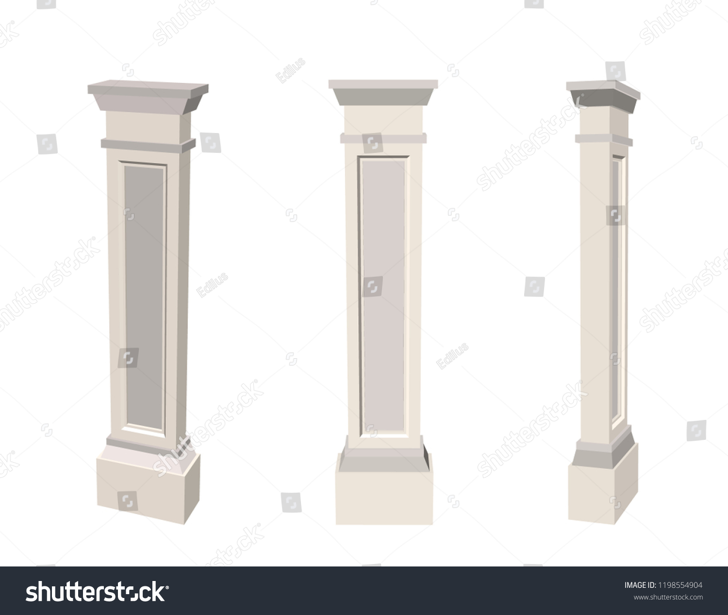 Column Pilaster Isolated On White Background Stock Vector (Royalty Free ...