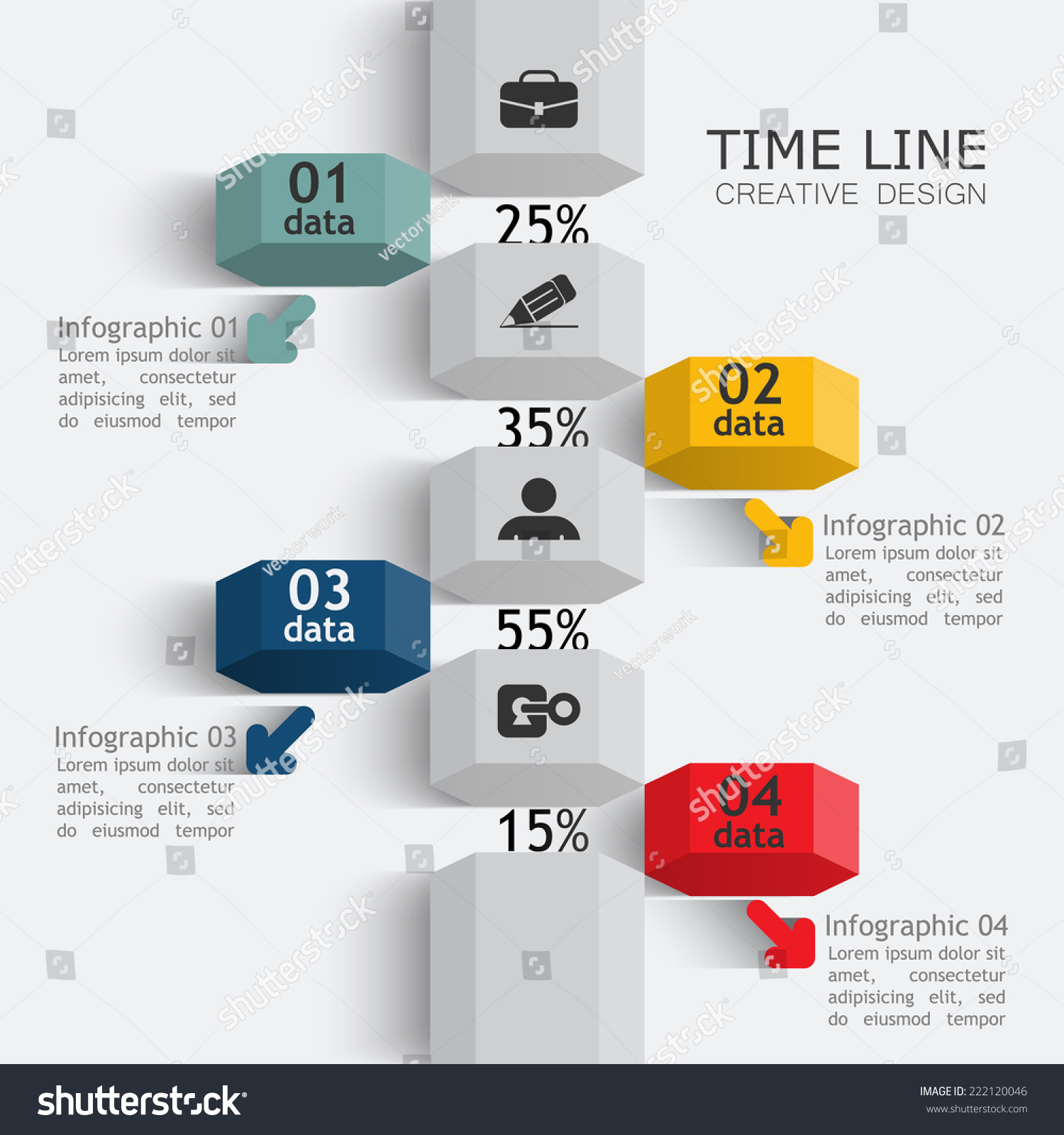 Column Vector Infographics Timeline Template: เวกเตอร์สต็อก (ปลอดค่า ...