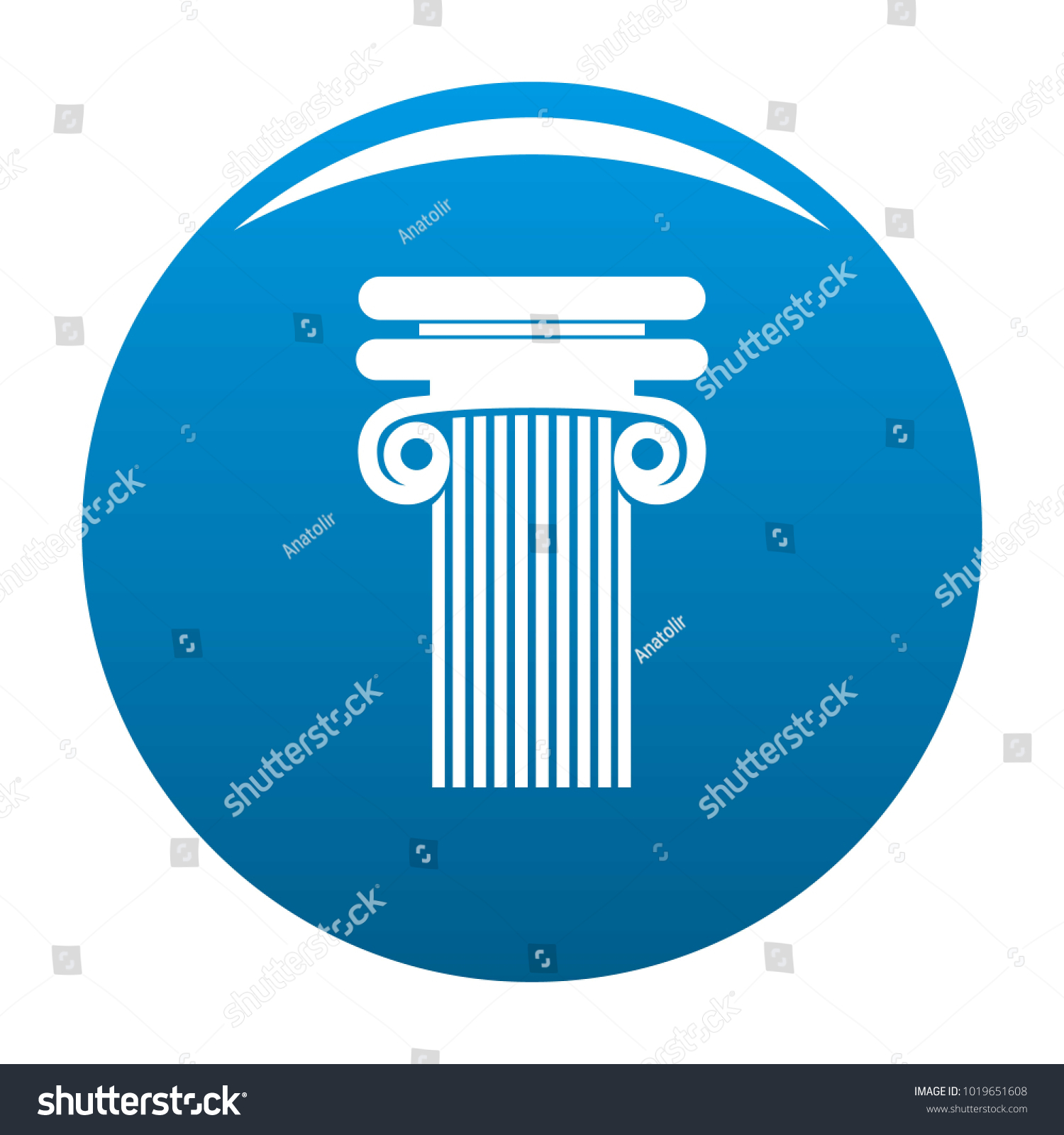 Column Curl Icon Vector Blue Circle Stock Vector (Royalty Free ...
