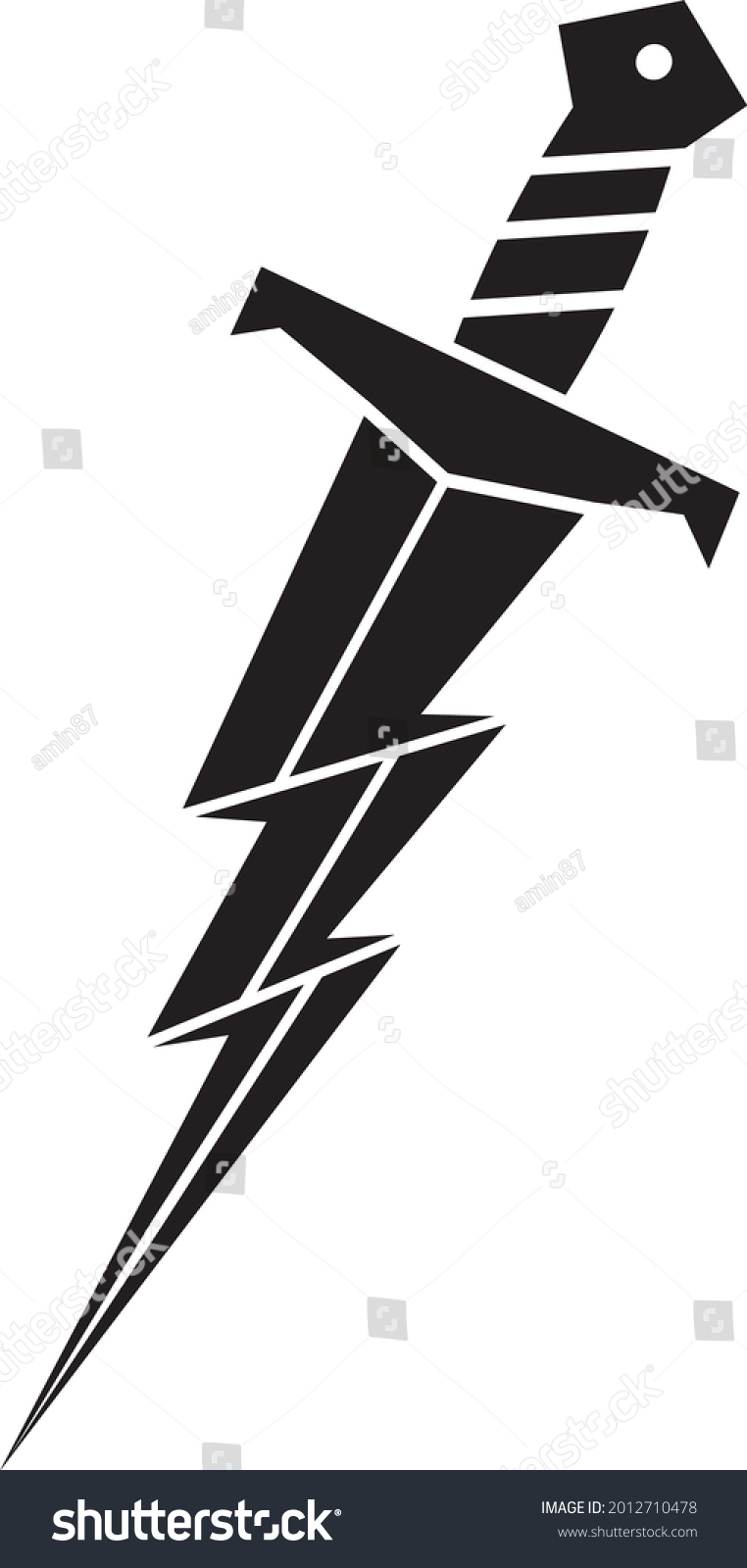 Combination Concept Between Thunder Sword Stock Vector (Royalty Free ...