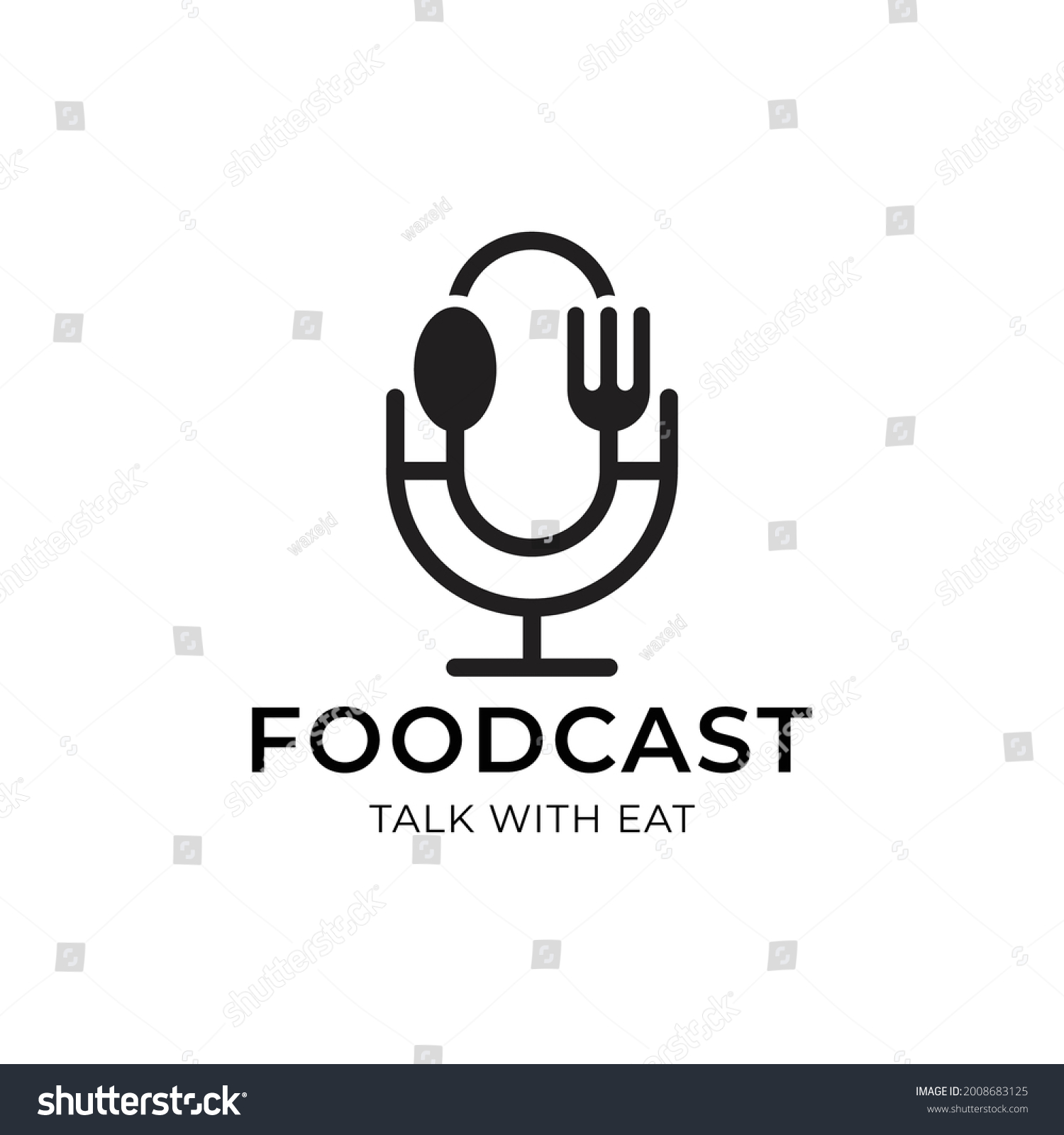 Combination Microphone Food Logo Vector Stock Vector (Royalty Free ...