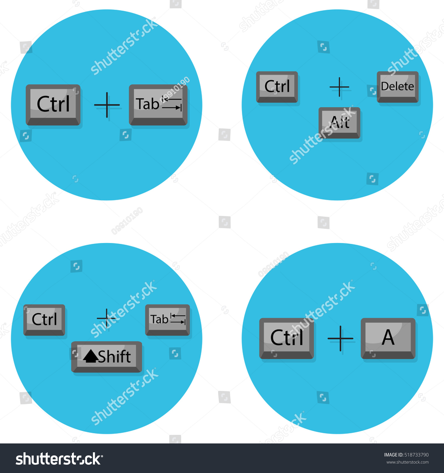 Combination Keyboard Hot Buttons Command Computer: vector de stock ...
