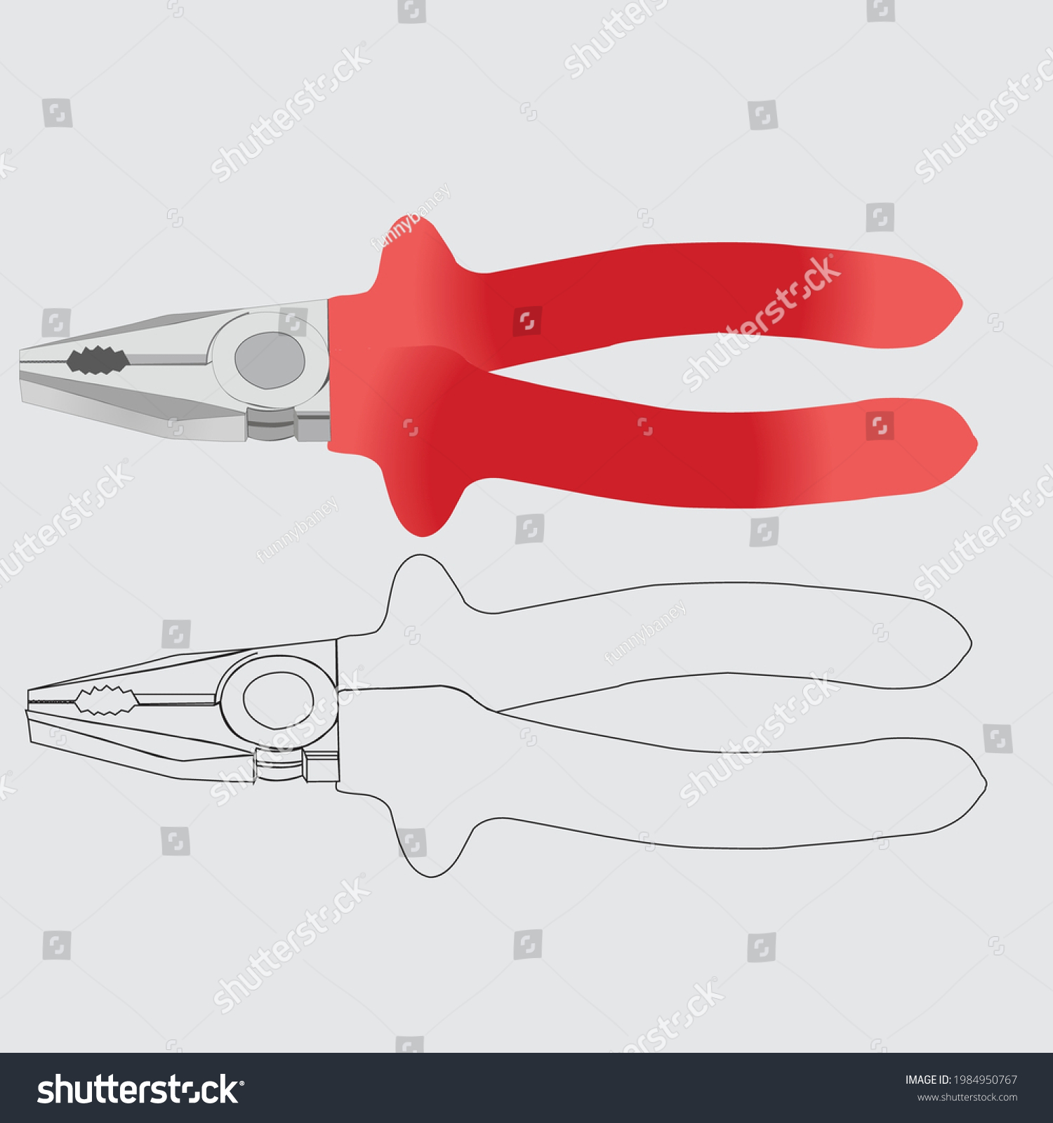 Combination Pliers Vector Graphic Design Stock Vector (Royalty Free ...