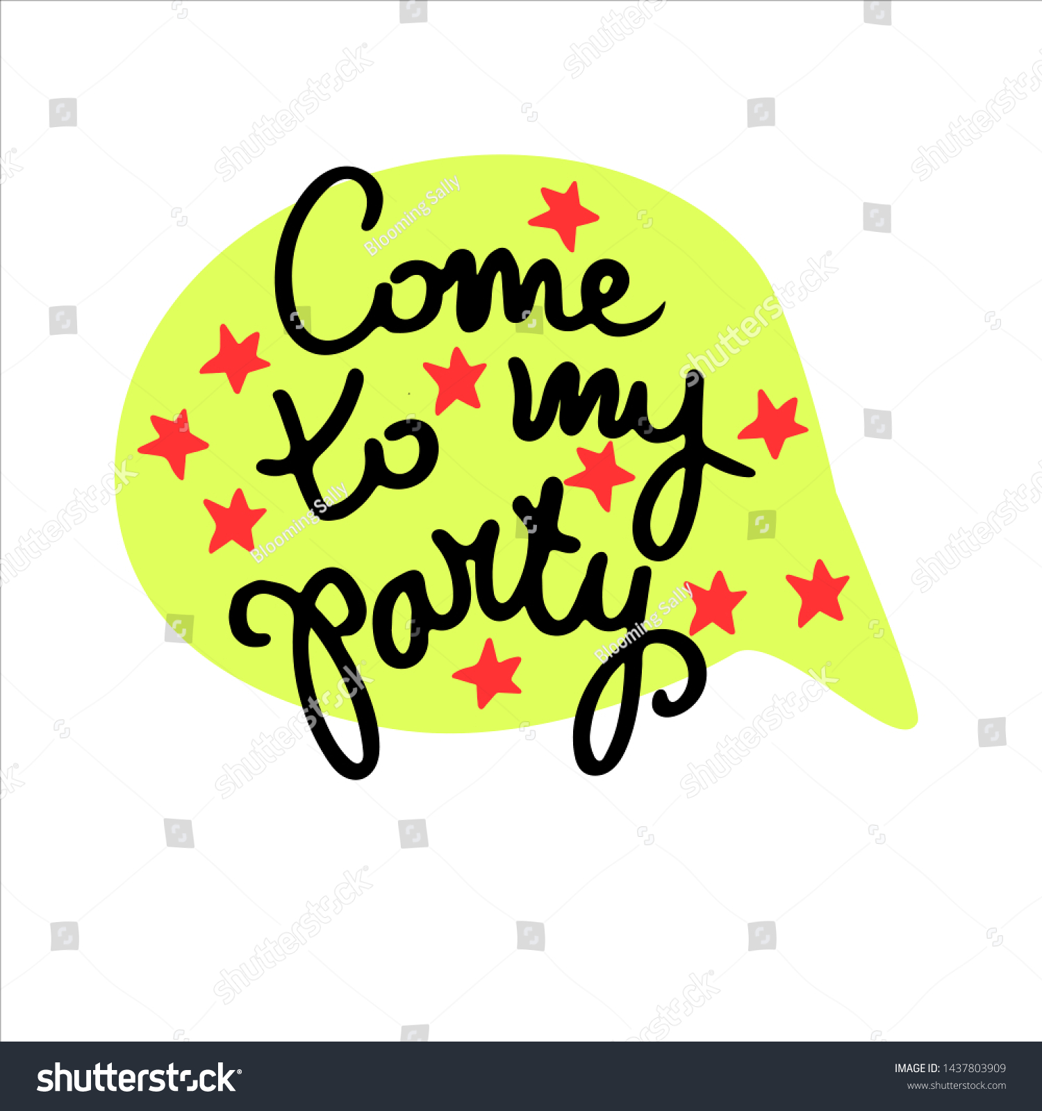 Come My Party Creative Party Invitation Stock Vector (Royalty Free ...
