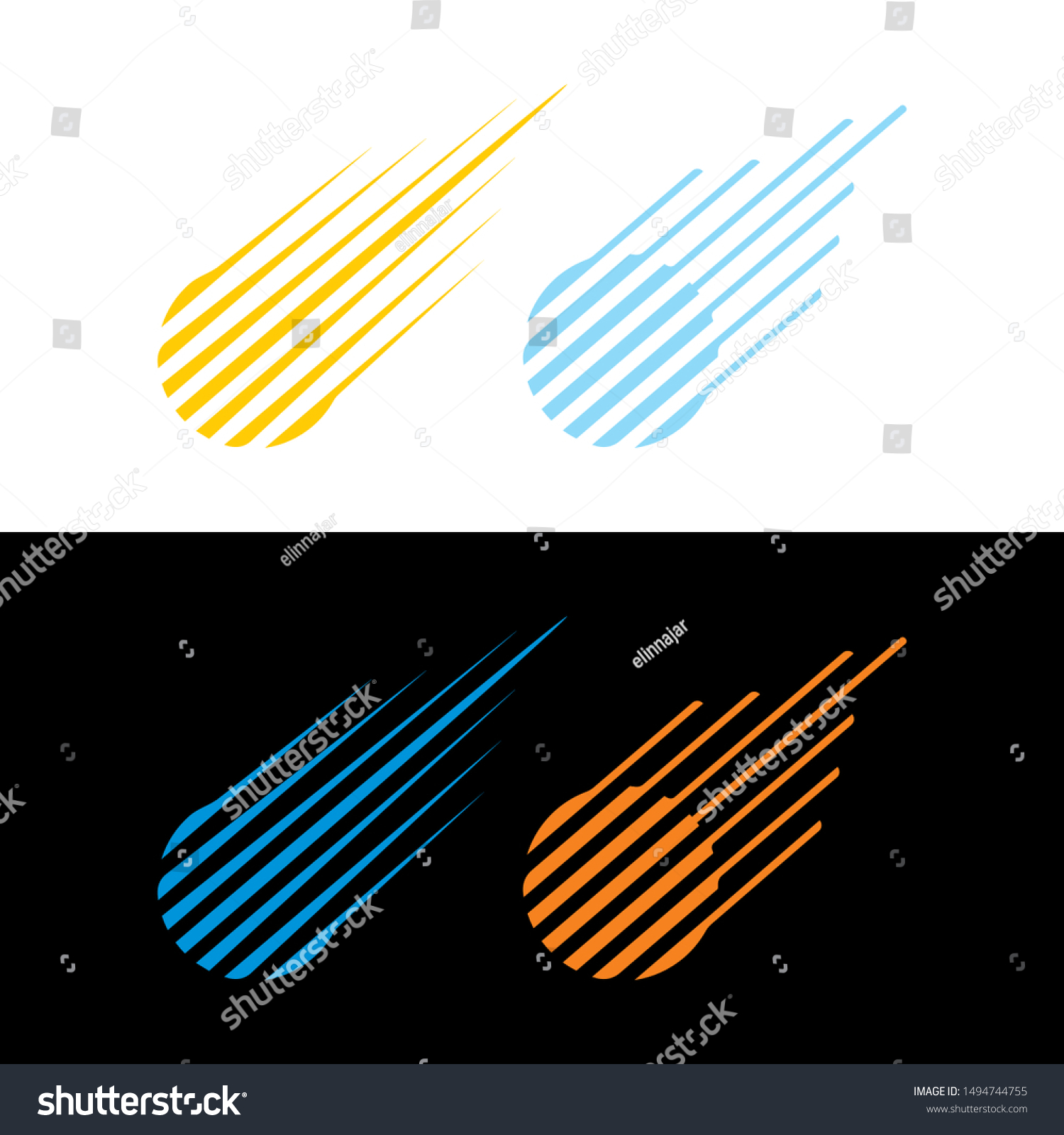 Comet Logo Designs Speed Like Comet Stock Vector (Royalty Free ...