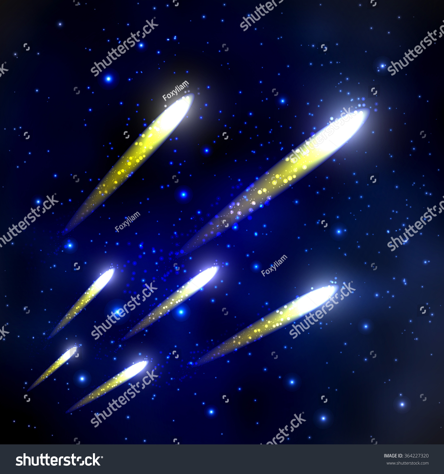 Comets Flying Through Space Starry Sky: vector de stock (libre de ...