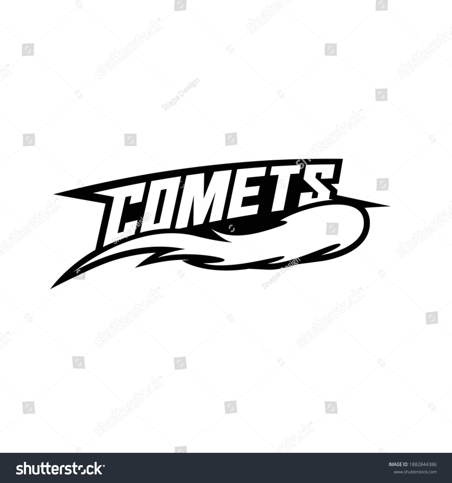 Comets Vector Mascot Logo Illustration: เวกเตอร์สต็อก (ปลอดค่าลิขสิทธิ์ ...
