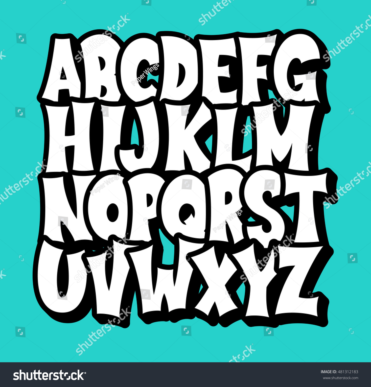 Comic Alphabet Graffiti Vector Font Stock Vector 481312183 - Shutterstock