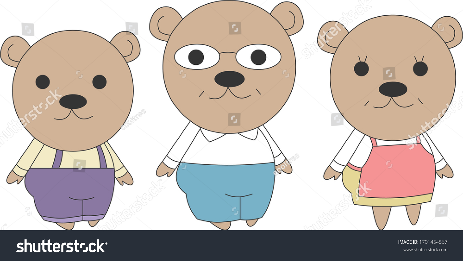 Comic Animal Character Illustration Bear Stock Vector (Royalty Free ...