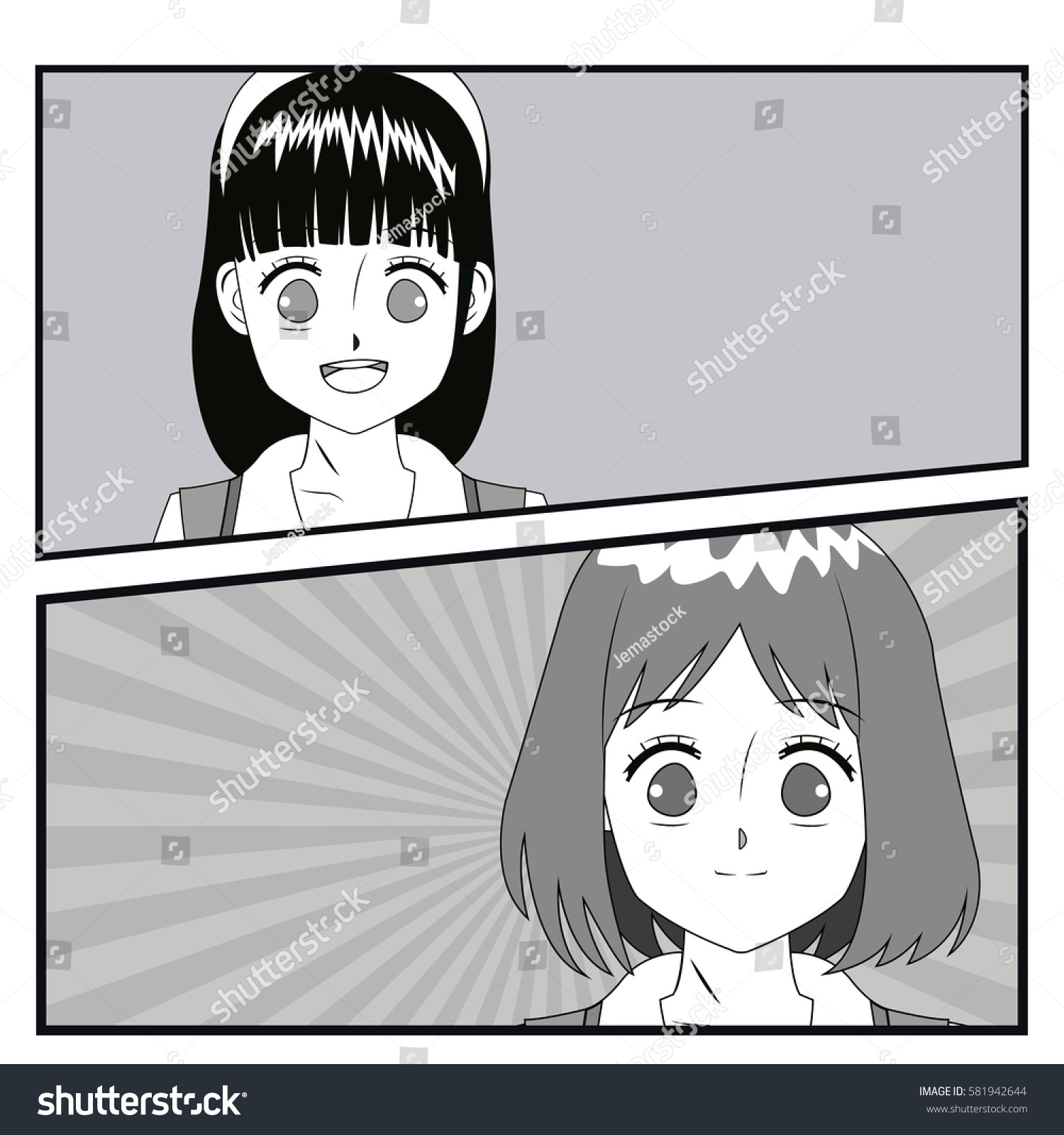Comic Anime Girl Stock Vector (Royalty Free) 581942644 | Shutterstock