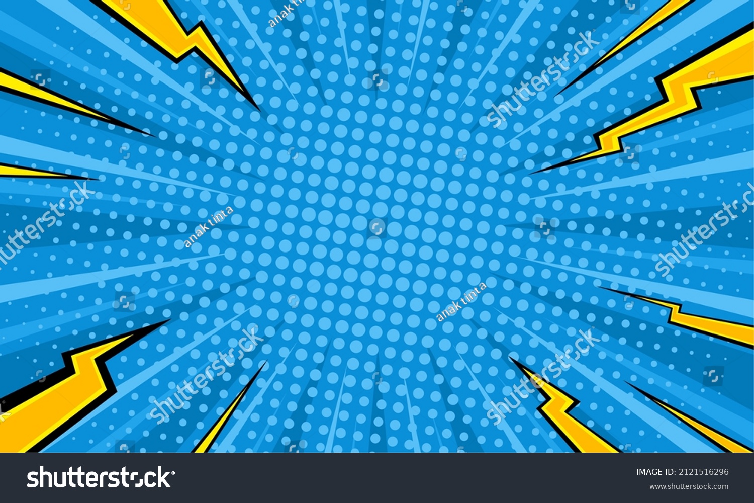 Comic Blue Background Thunder Illustration Stock Vector (Royalty Free ...